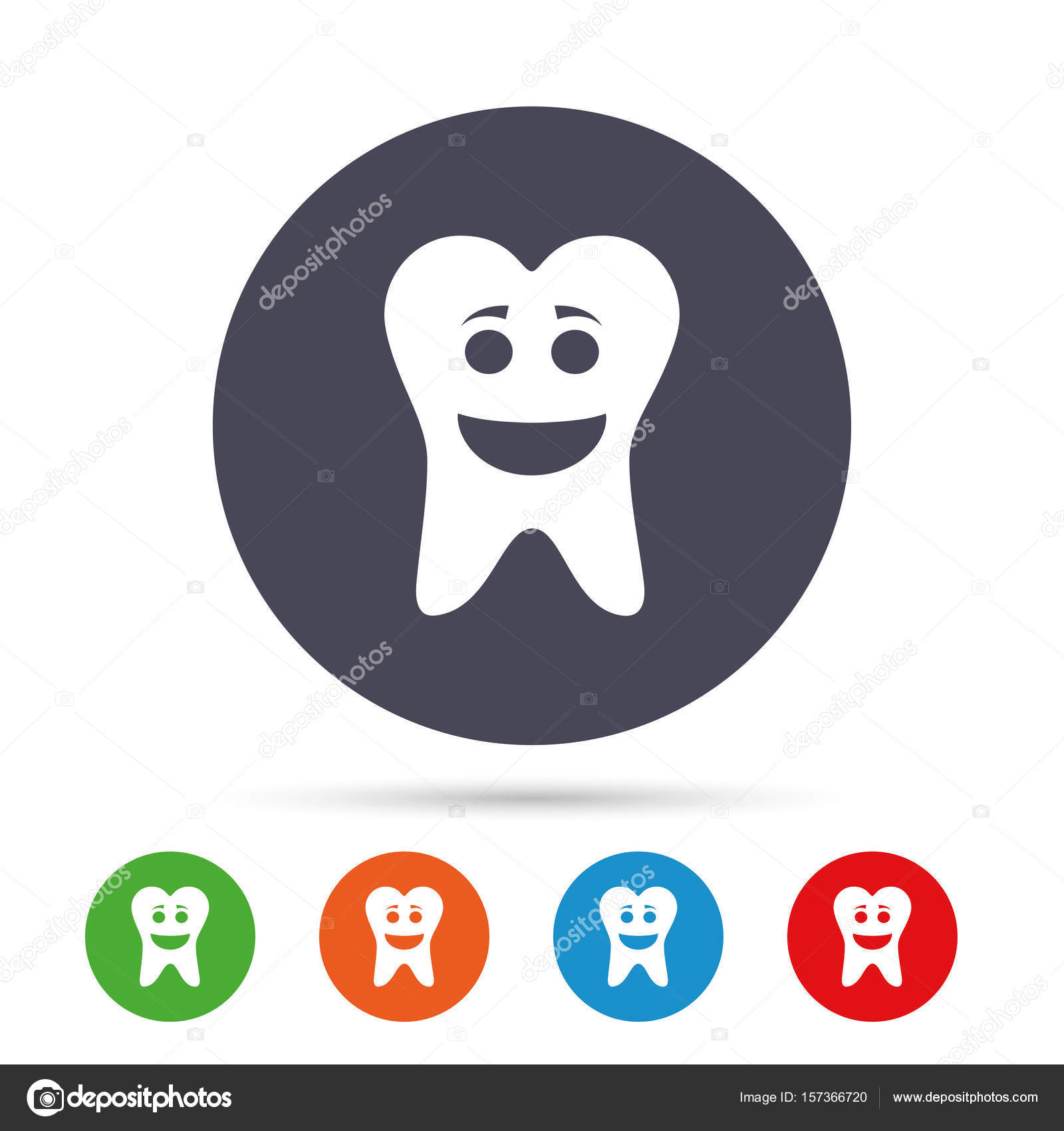 Tooth happy face icons Stock Vector by ©Blankstock 157366720