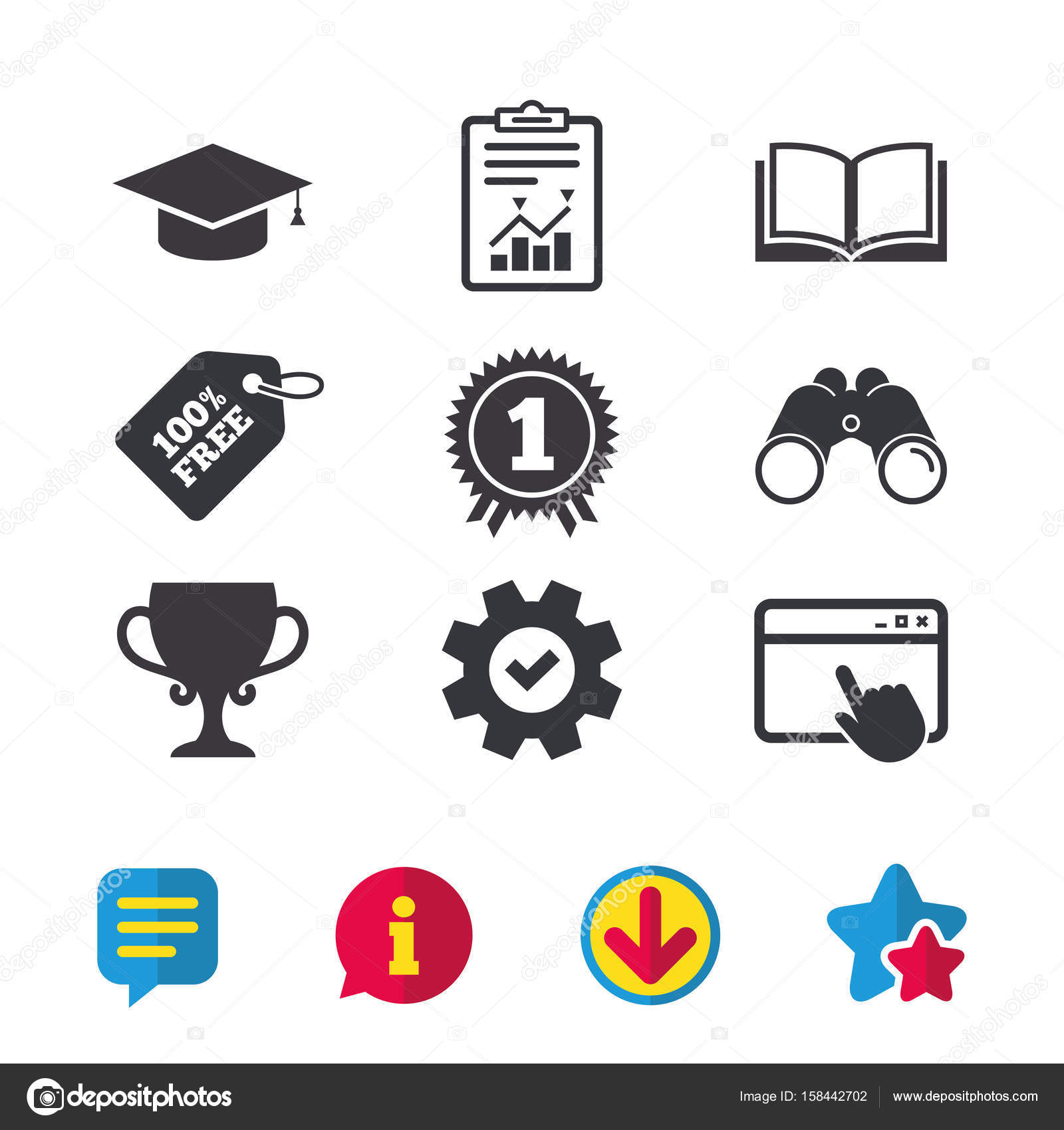 Graduation icons set Stock Vector by ©Blankstock 158442702