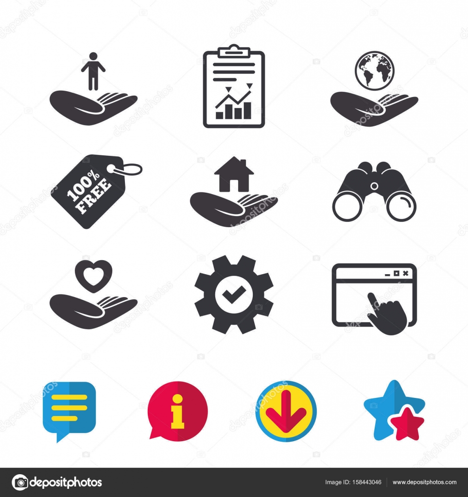 Helping hands icons Stock Vector by ©Blankstock 158443046