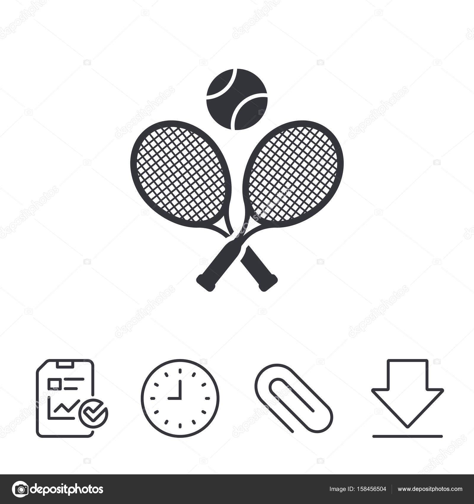 Tennis rackets with ball sign Stock Vector by ©Blankstock #158456504