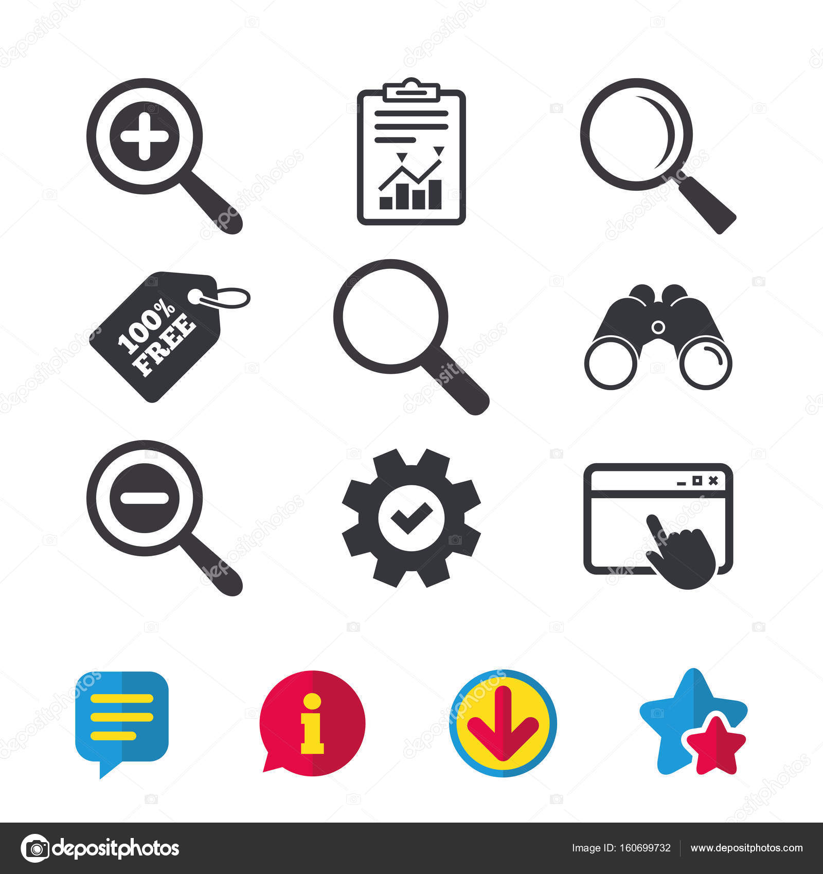 Magnifier glass icons Stock Vector Image by ©Blankstock #160699732