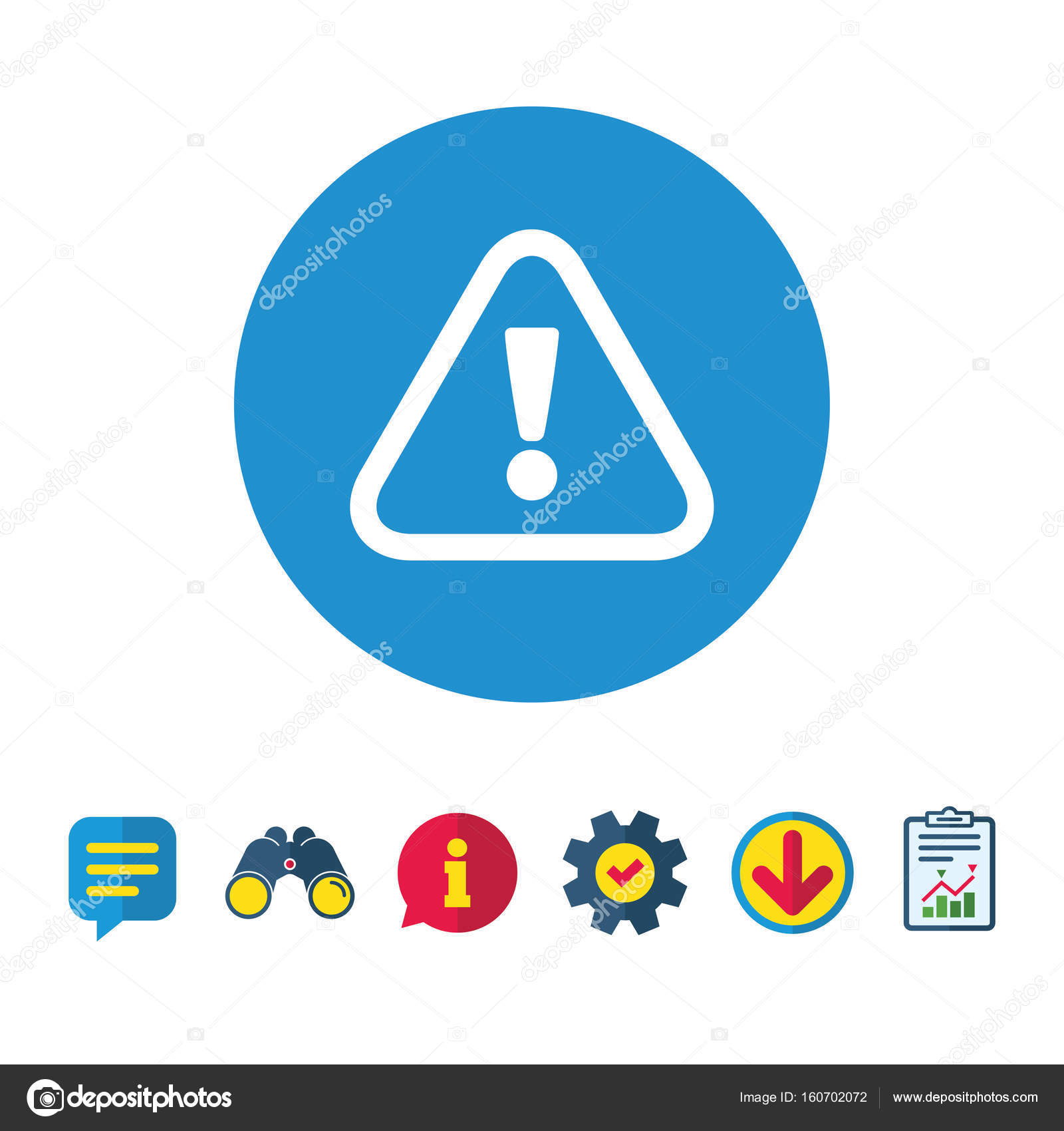 Attention icône bleue Stock Vector by ©Blankstock 160702072