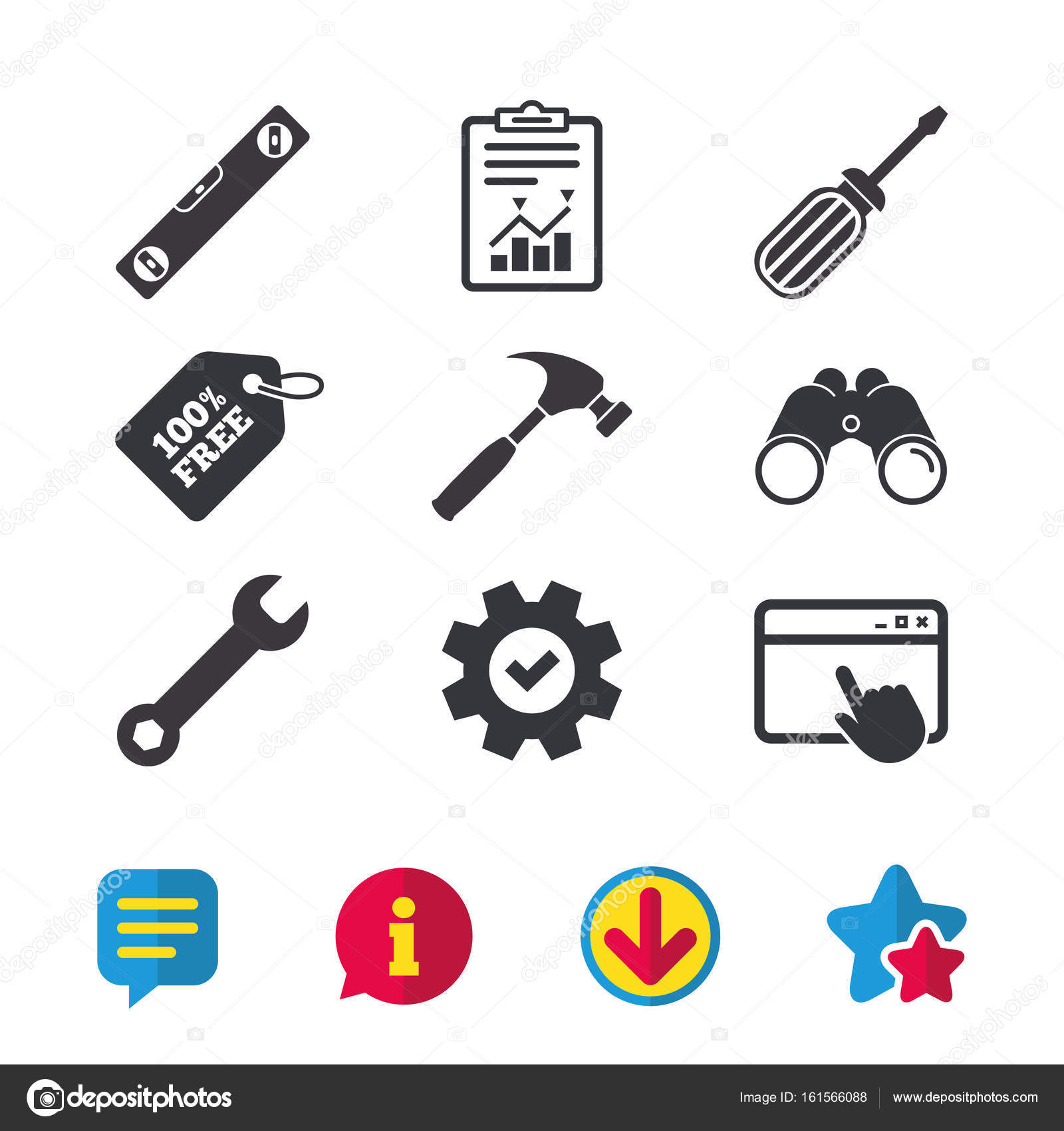 Screwdriver and wrench tool icons Stock Vector by ©Blankstock 161566088