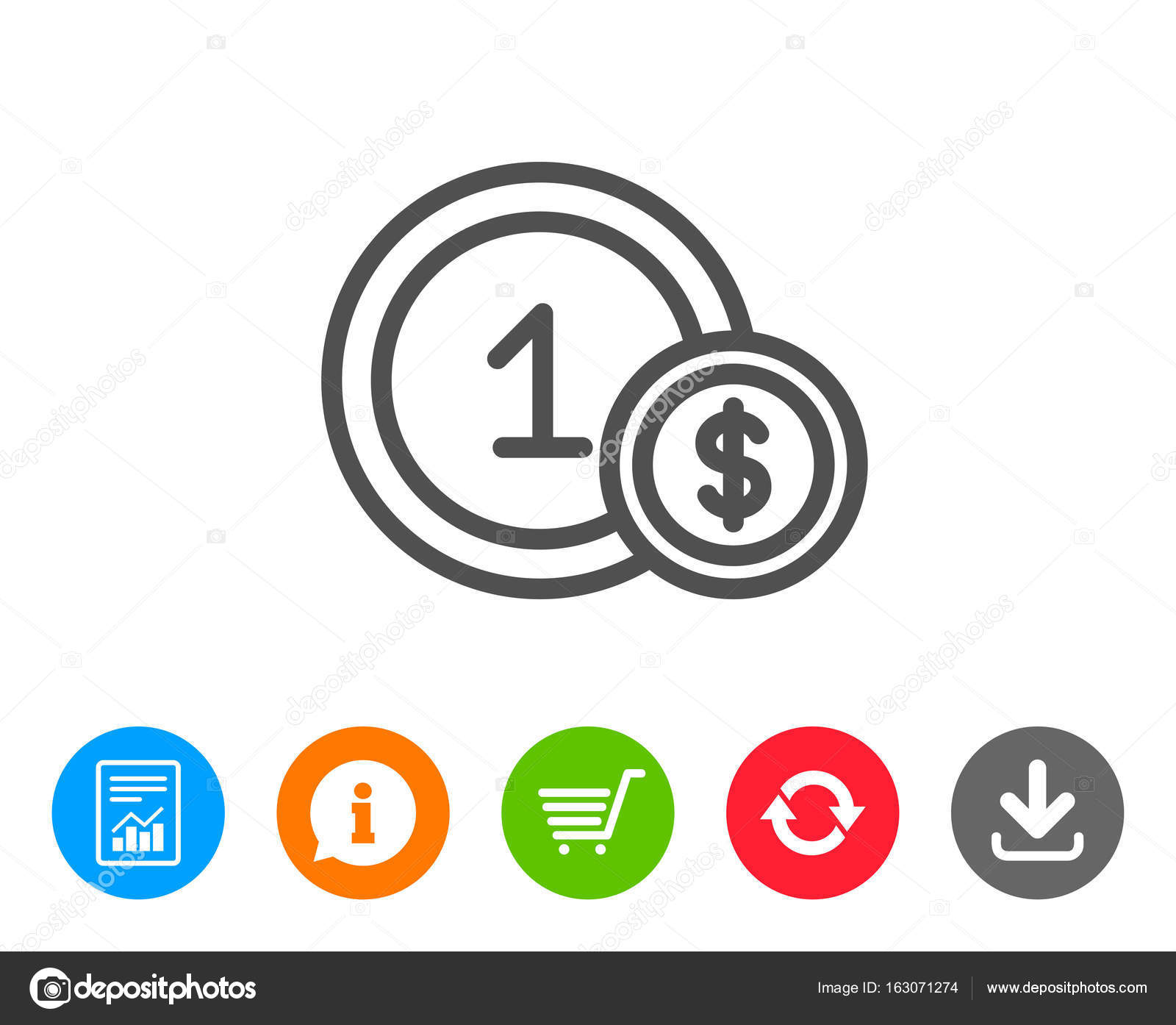 Coins line icon. Money sign. Cash payment. Stock Vector by ©Blankstock ...