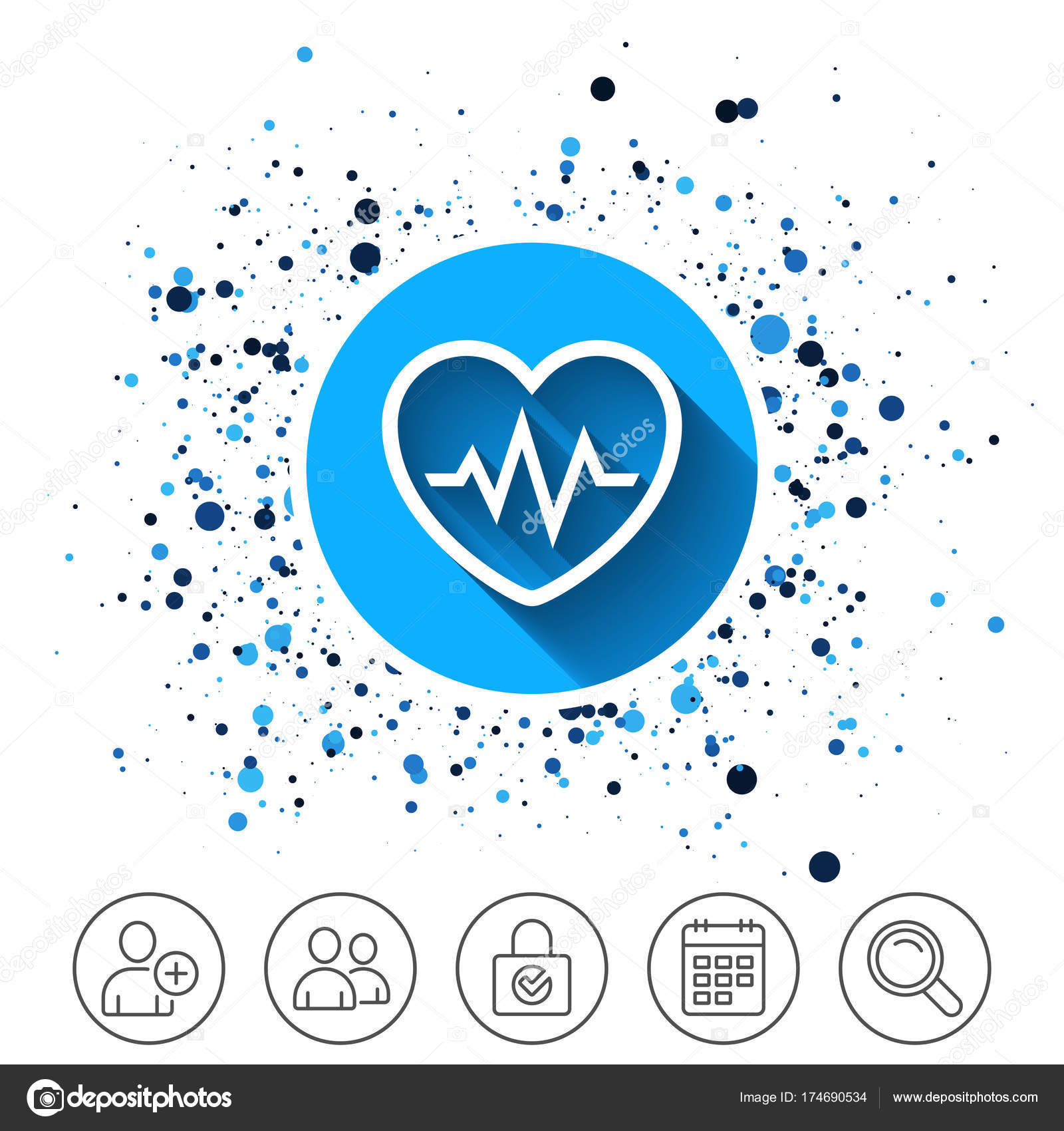 Signo del latido del corazón. Símbolo de cardiograma . Vector de stock ...