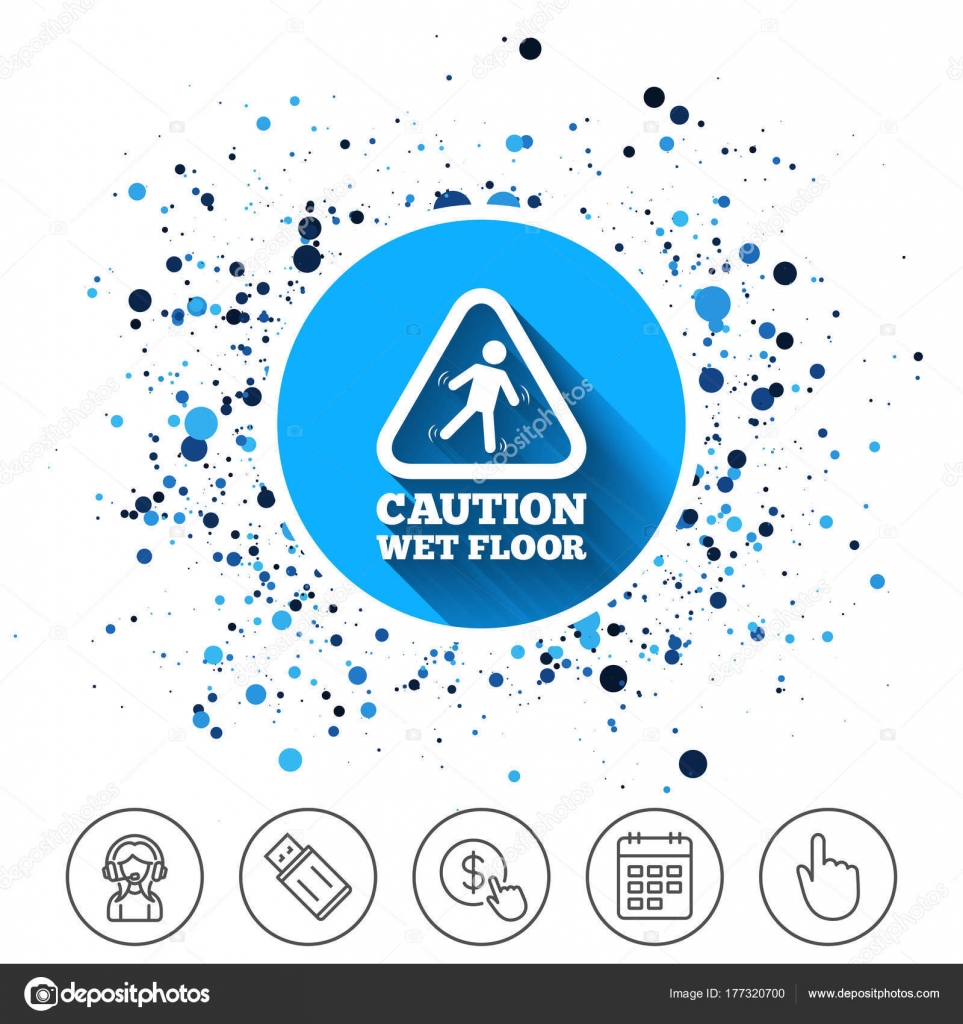 Caution wet floor icon. Stock Vector Image by ©Blankstock #177320700