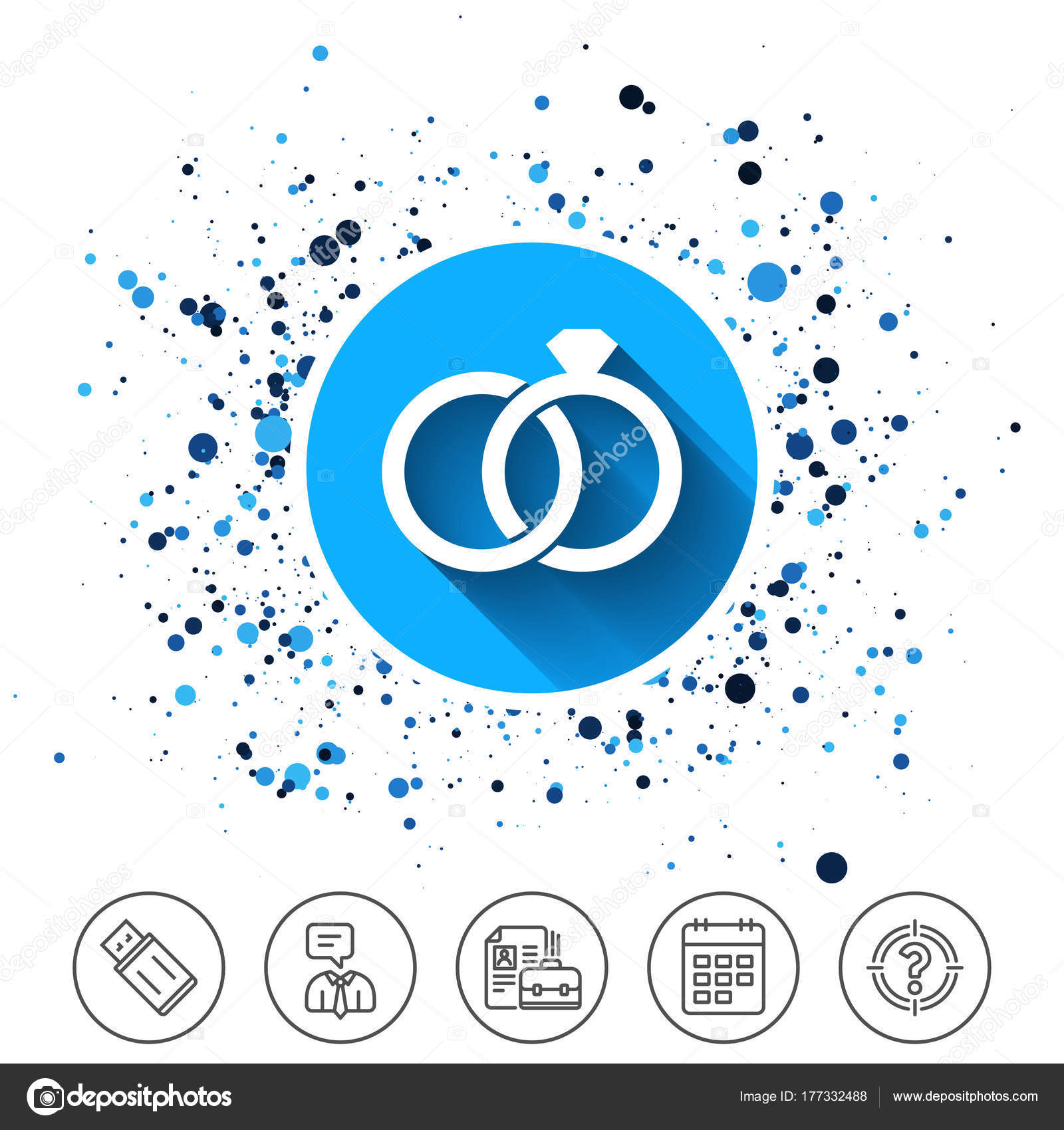 Wedding rings sign icon. Stock Vector Image by ©Blankstock #177332488