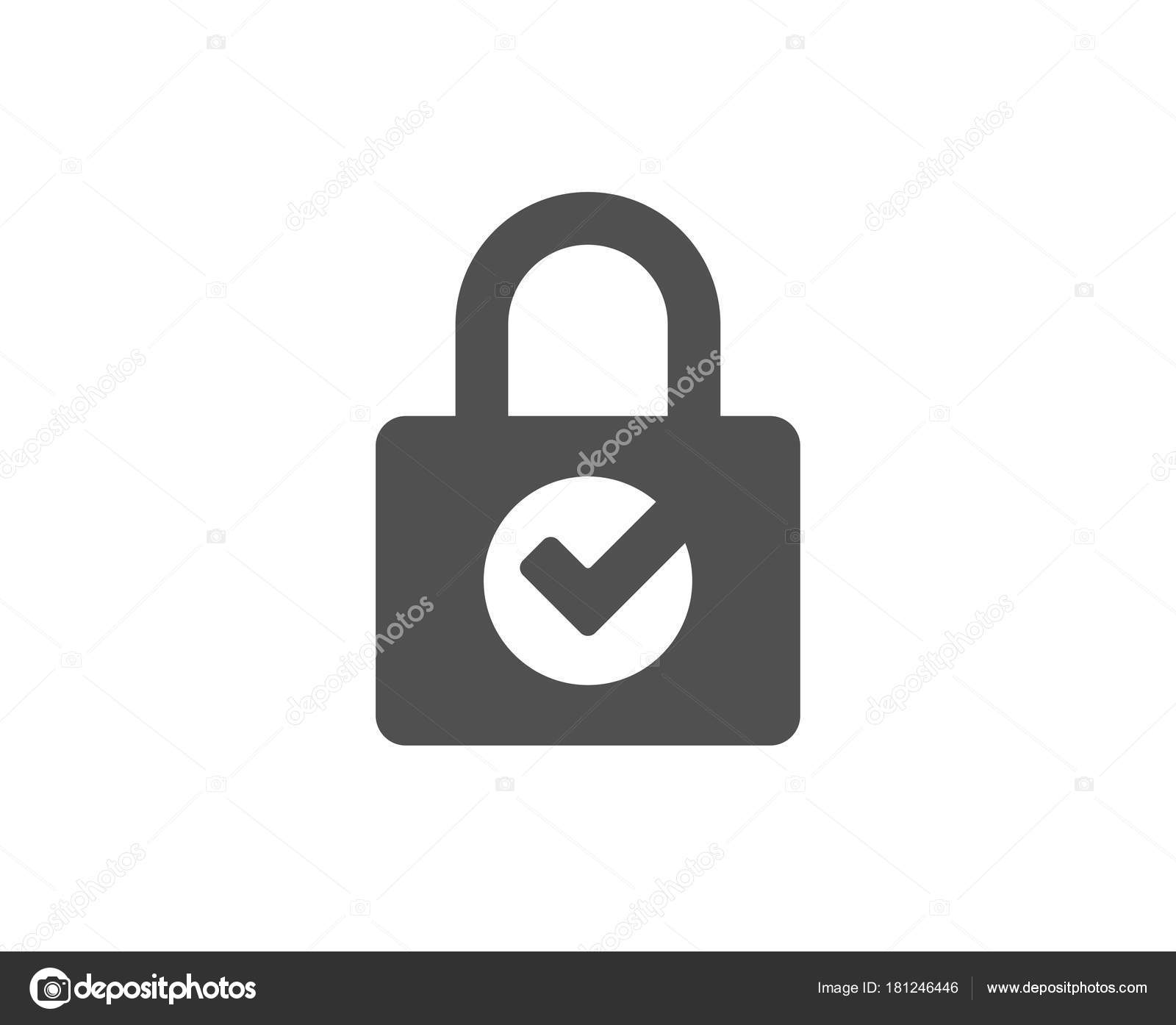 Lock Check Simple Icon Private Locker Sign Password Encryption Symbol ...