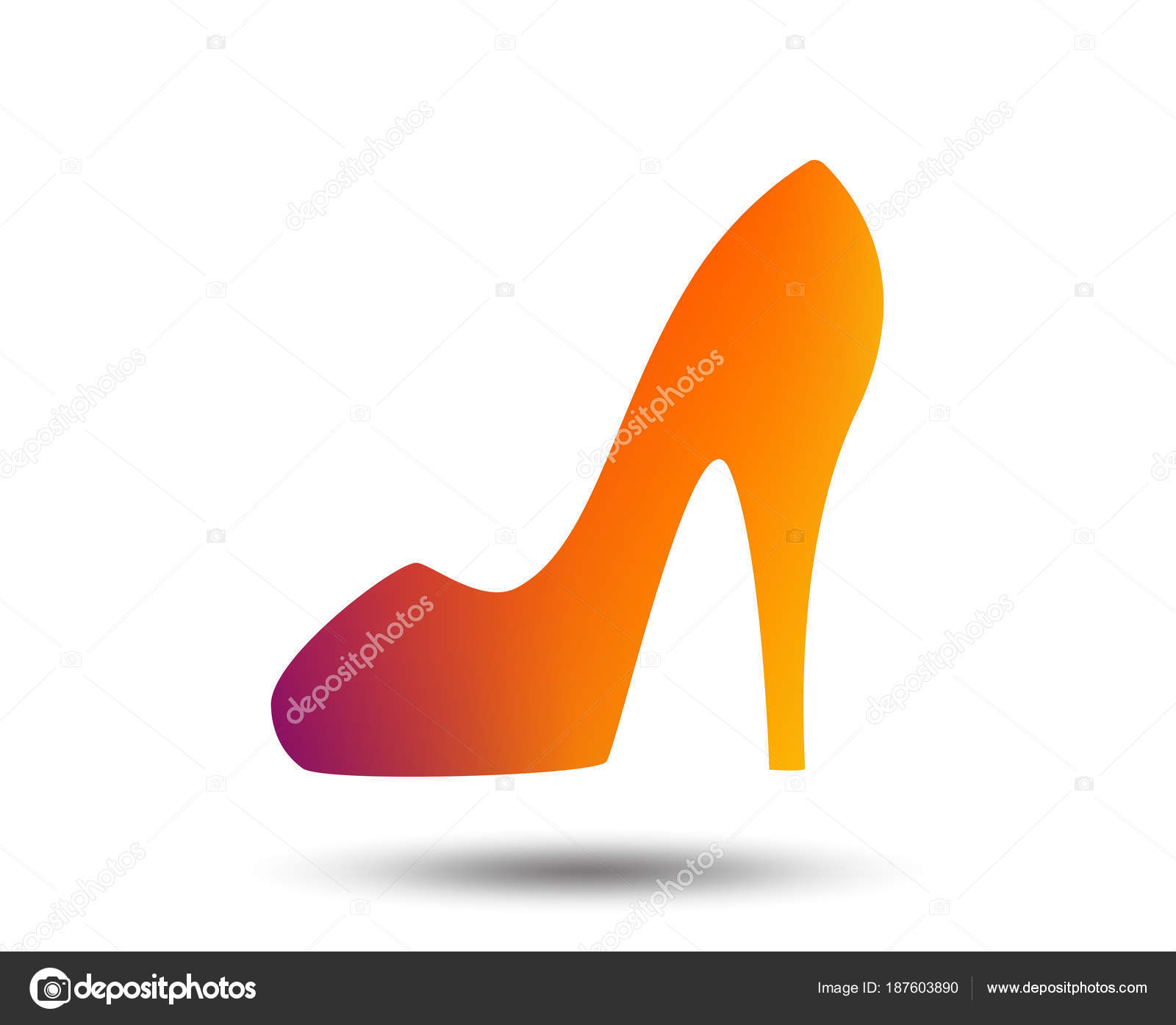 Simbol Sepatu Hak Tinggi Diisolasi Pada Latar Belakang Putih Vektor ...
