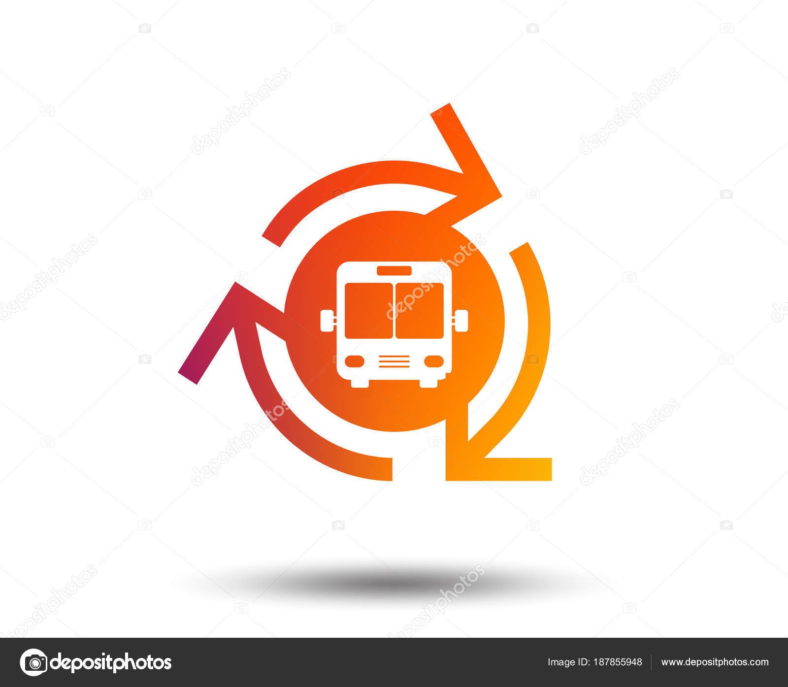 Bus Shuttle Icon Public Transport Stop Symbol Blurred Gradient Design ...