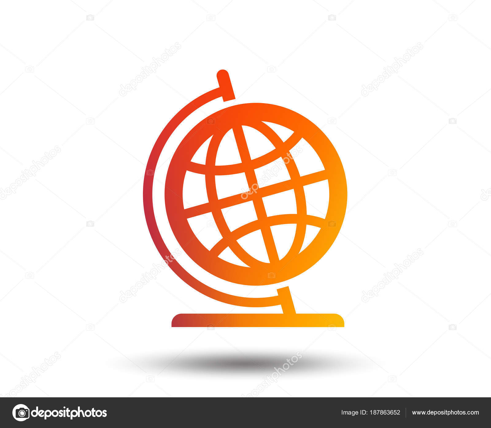 Globe Sign Icon Geography Symbol Globe Stand Studying Blurred Gradient ...