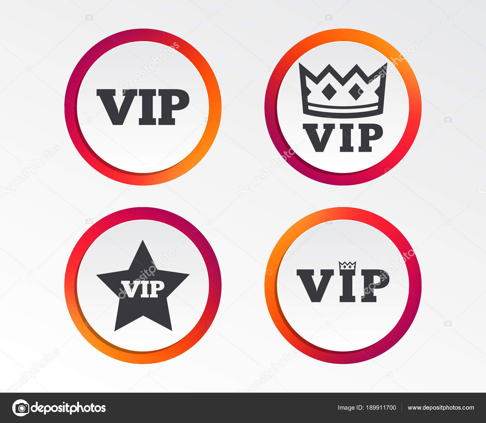 Vip Icons Very Important Person Symbols King Crown Star Signs Stock ...