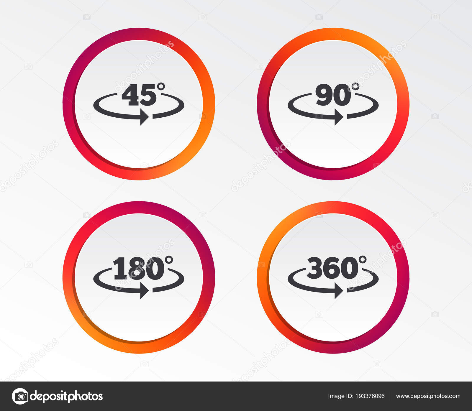 Angle 360 Degrees Icons White Background Stock Vector by ©Blankstock ...