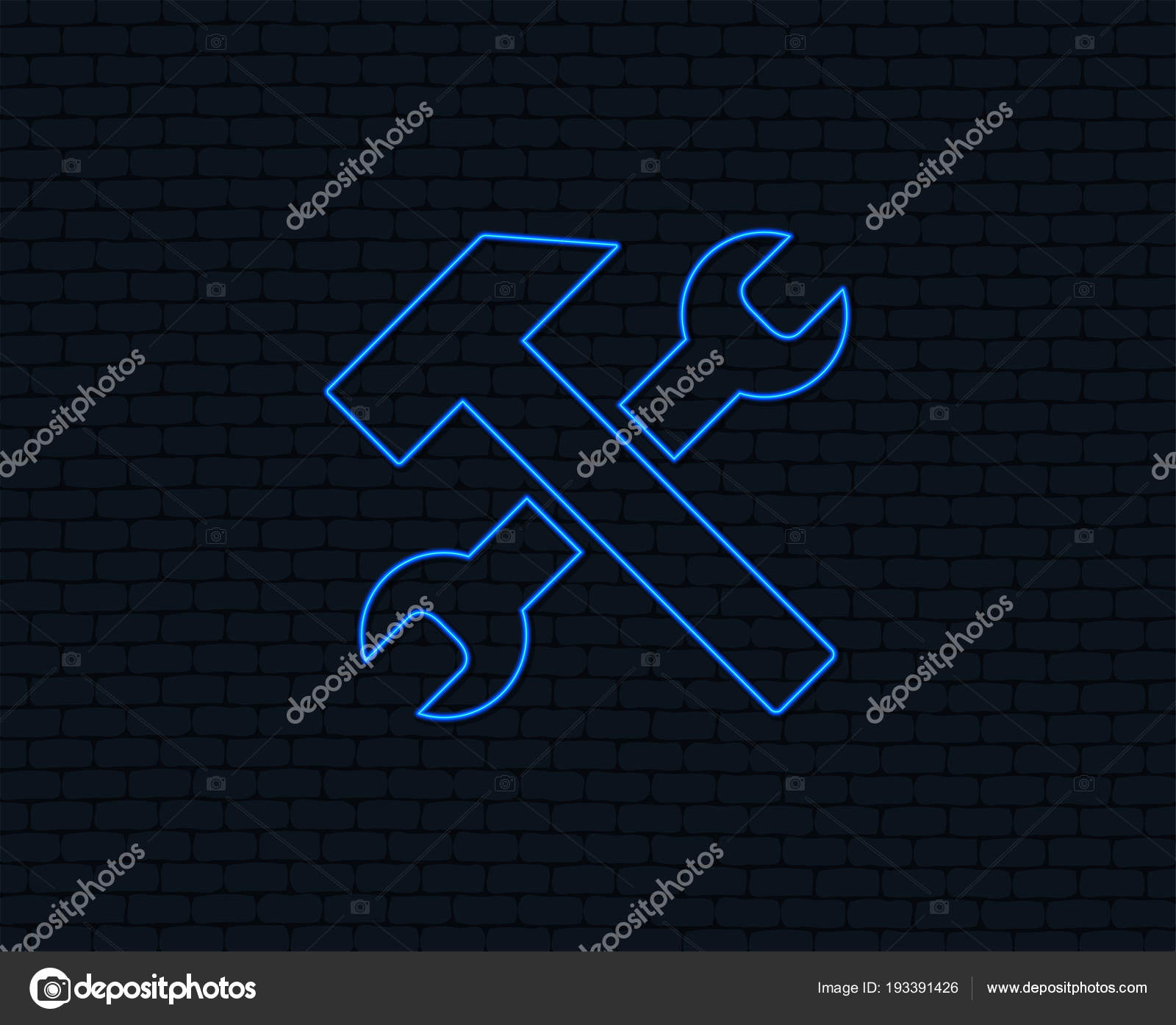 Repair Tools Sign Icon Black Background Stock Vector by ©Blankstock ...