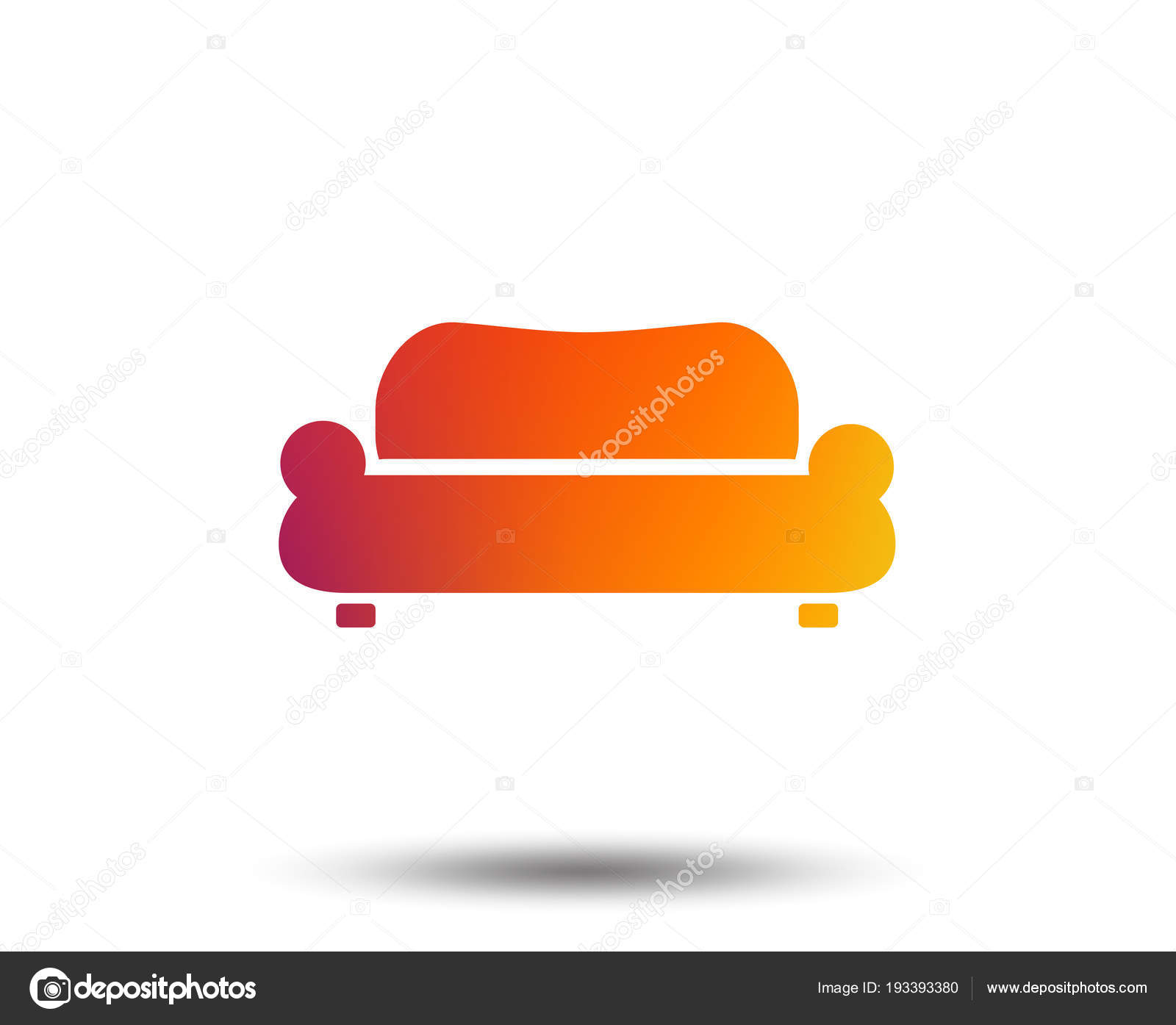 Comfortable Sofa Sign Icon White Background Stock Vector by ©Blankstock ...