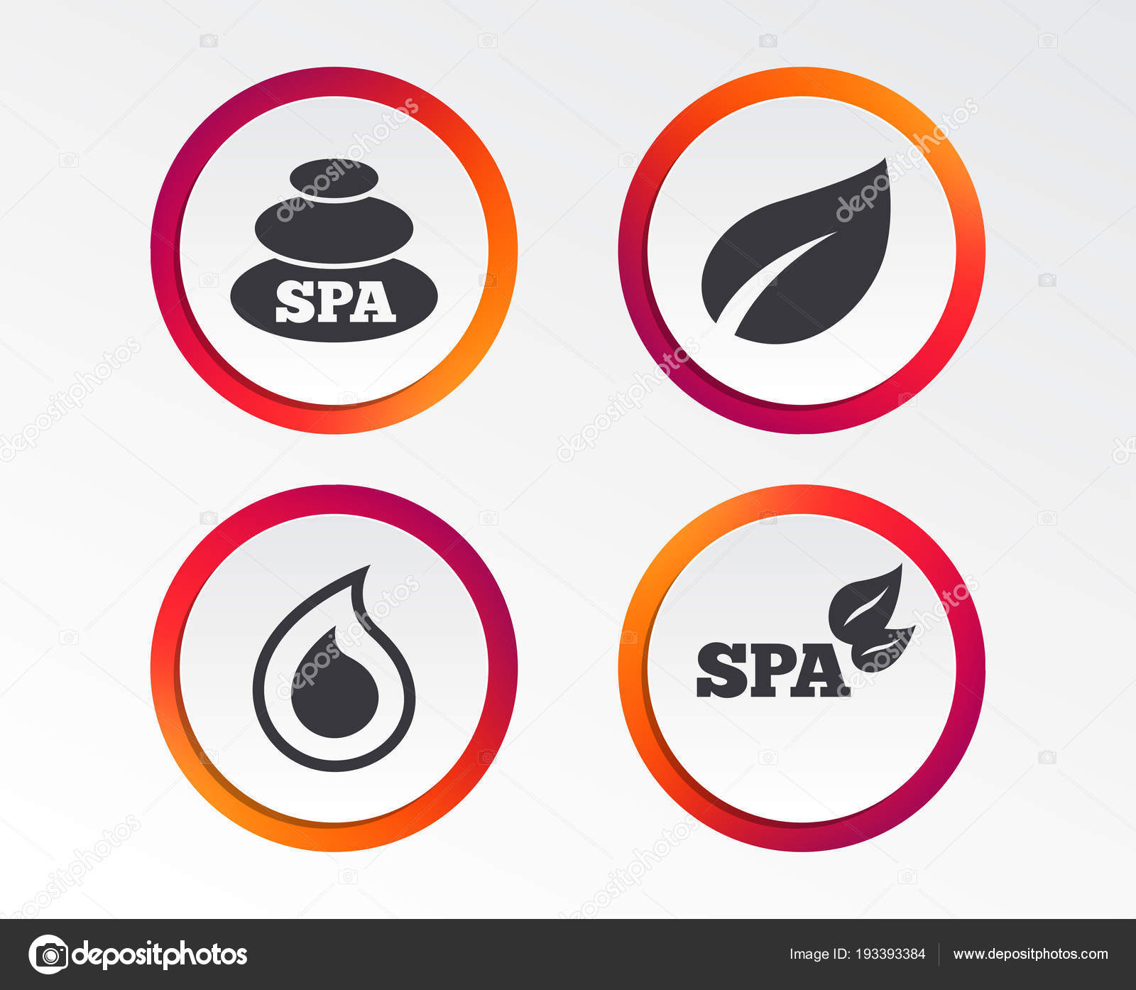 Spa Stones Icons White Background Stock Vector by ©Blankstock 193393384