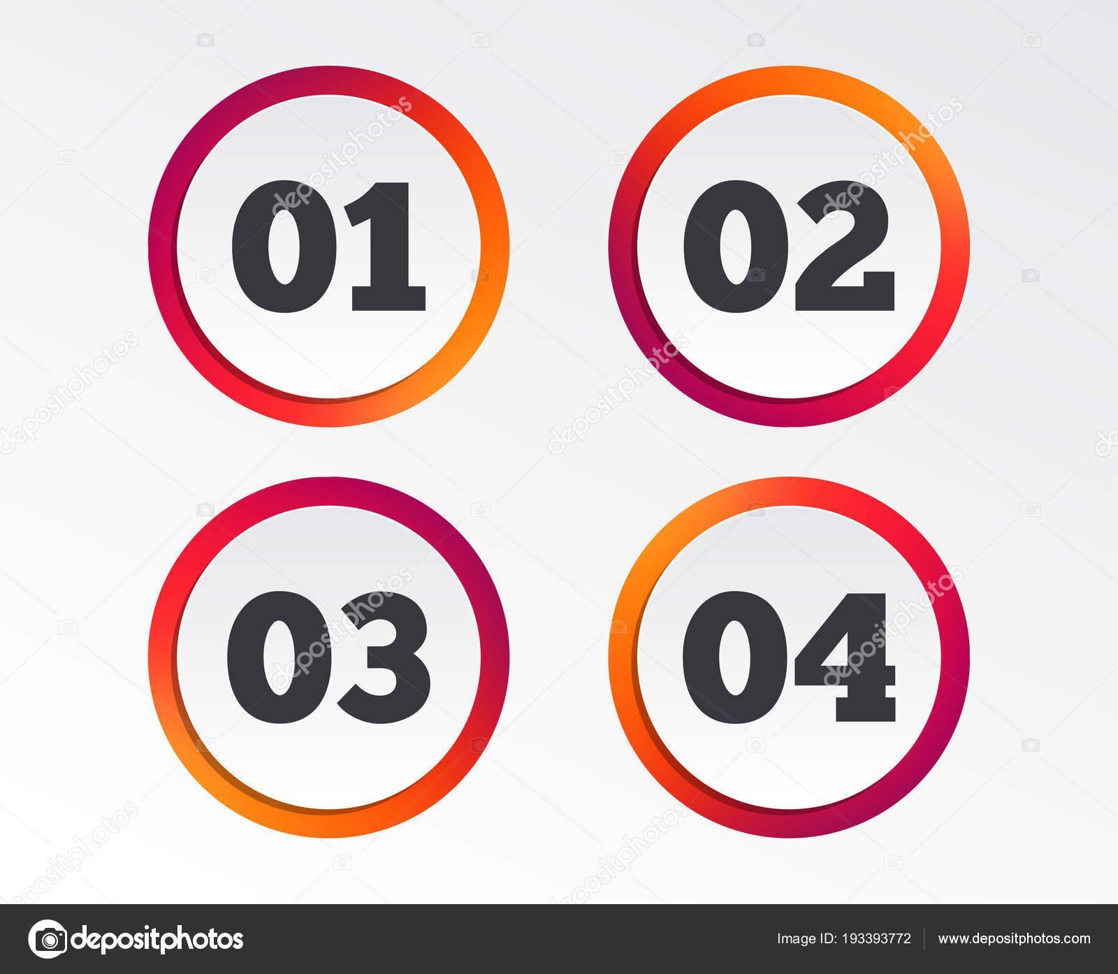 Step One Two Three Four Icons White Background Stock Vector Image by ...