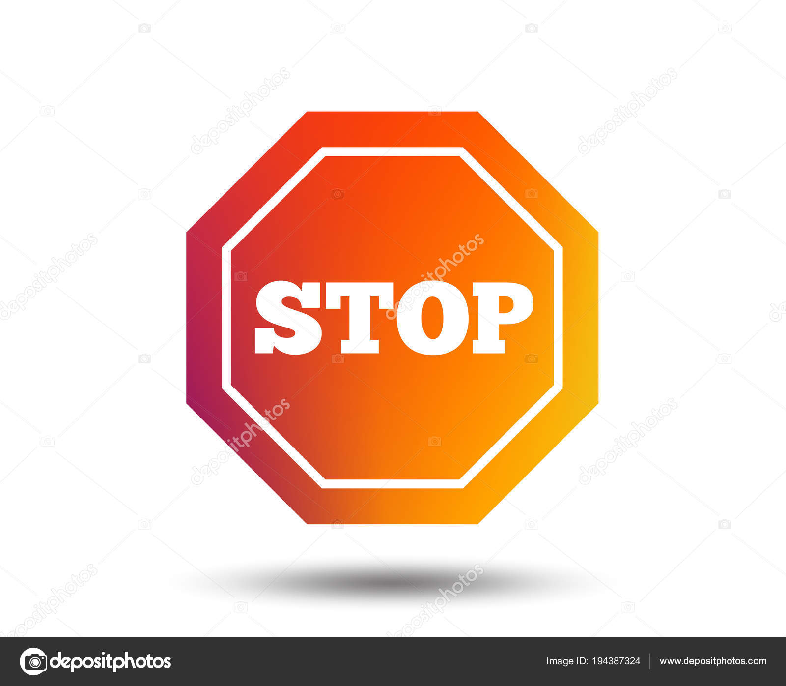 Traffic Stop Sign Icon Caution Symbol Blurred Gradient Design Element ...