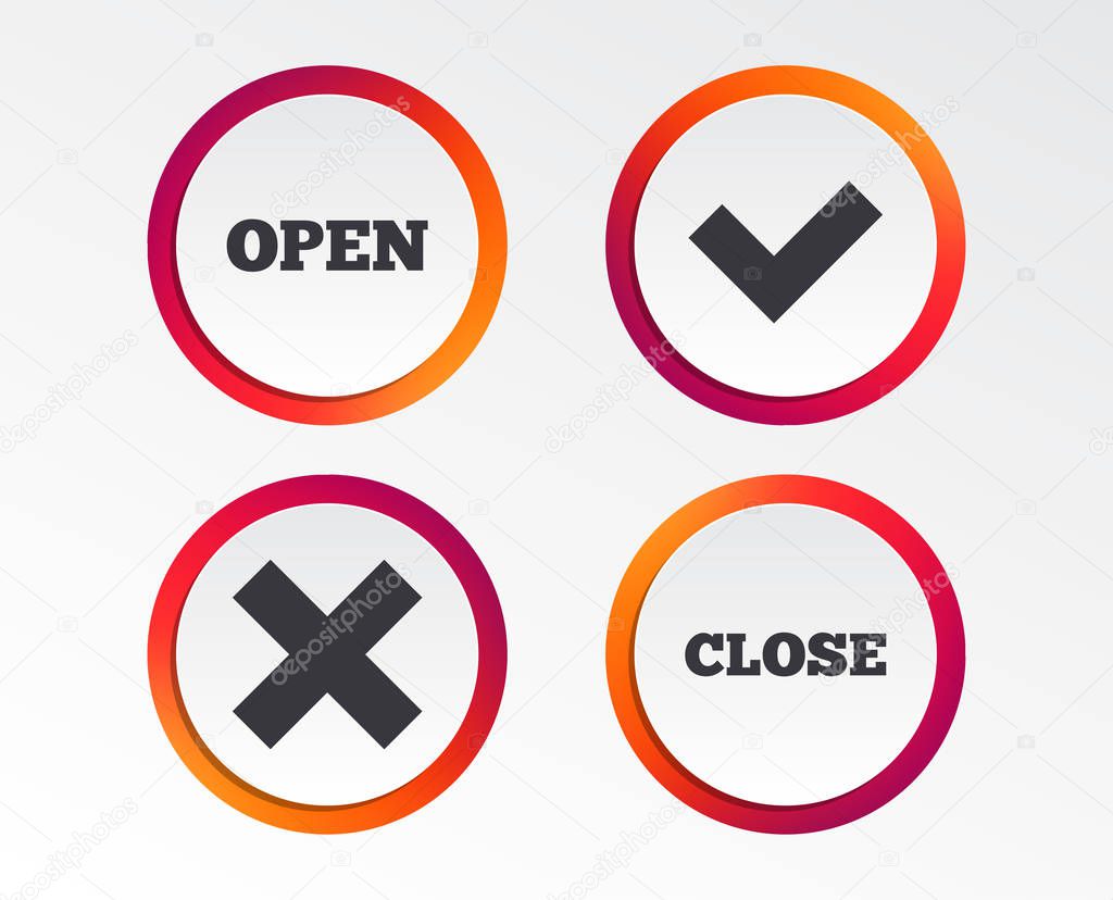 Abrir Cerrar Iconos Cheque Garrapata Eliminar Eliminar Signos ...