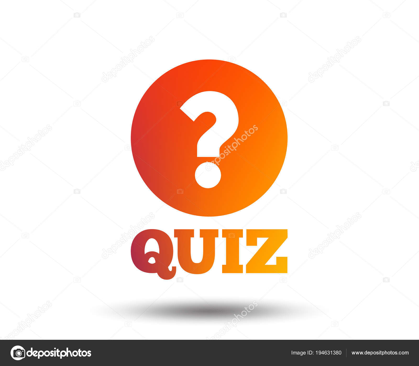 Quiz Question Mark Sign Vivid Graphic Flat Icon Vector Illustration ...