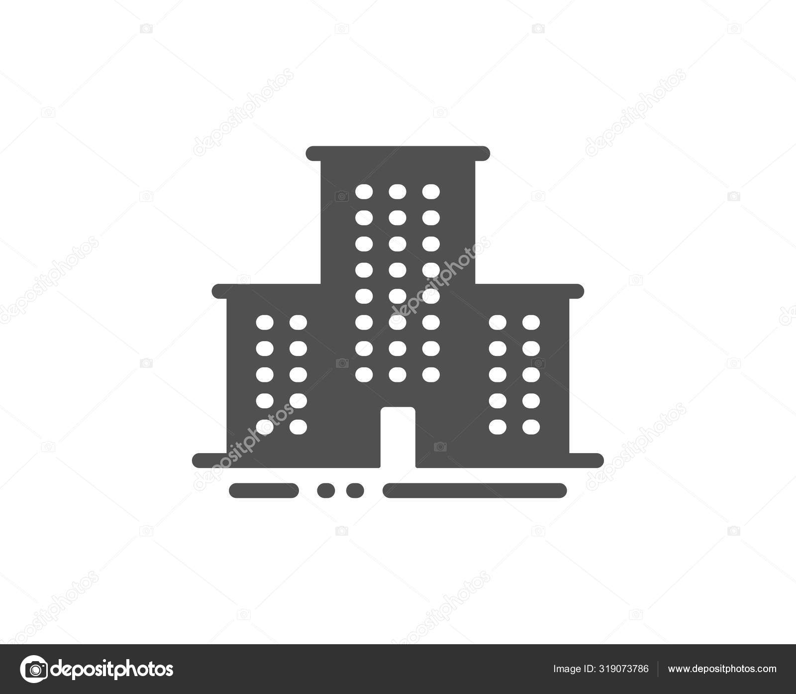 University campus icon. Apartments sign. Architecture buildings. Vector ...