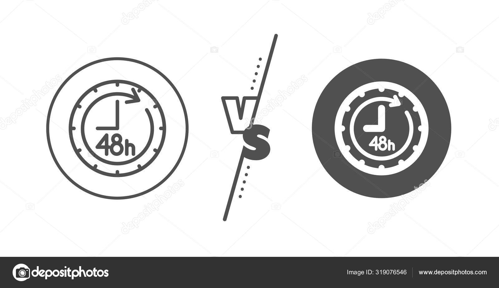 48 horas icono de línea. Señal de entrega. Vector Vector de stock por ...