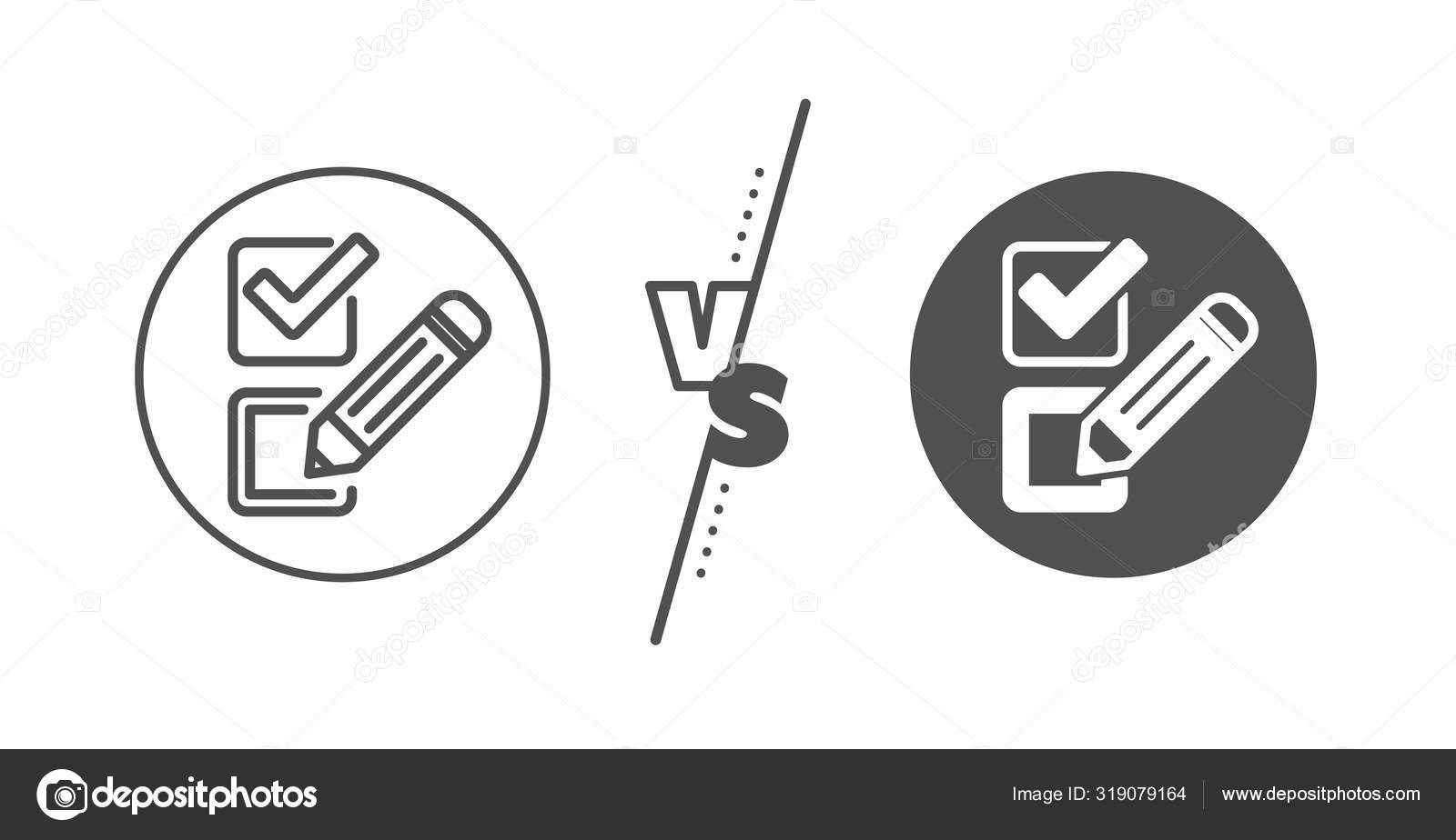 Checkbox line icon. Survey choice sign. Vector Stock Vector Image by ...