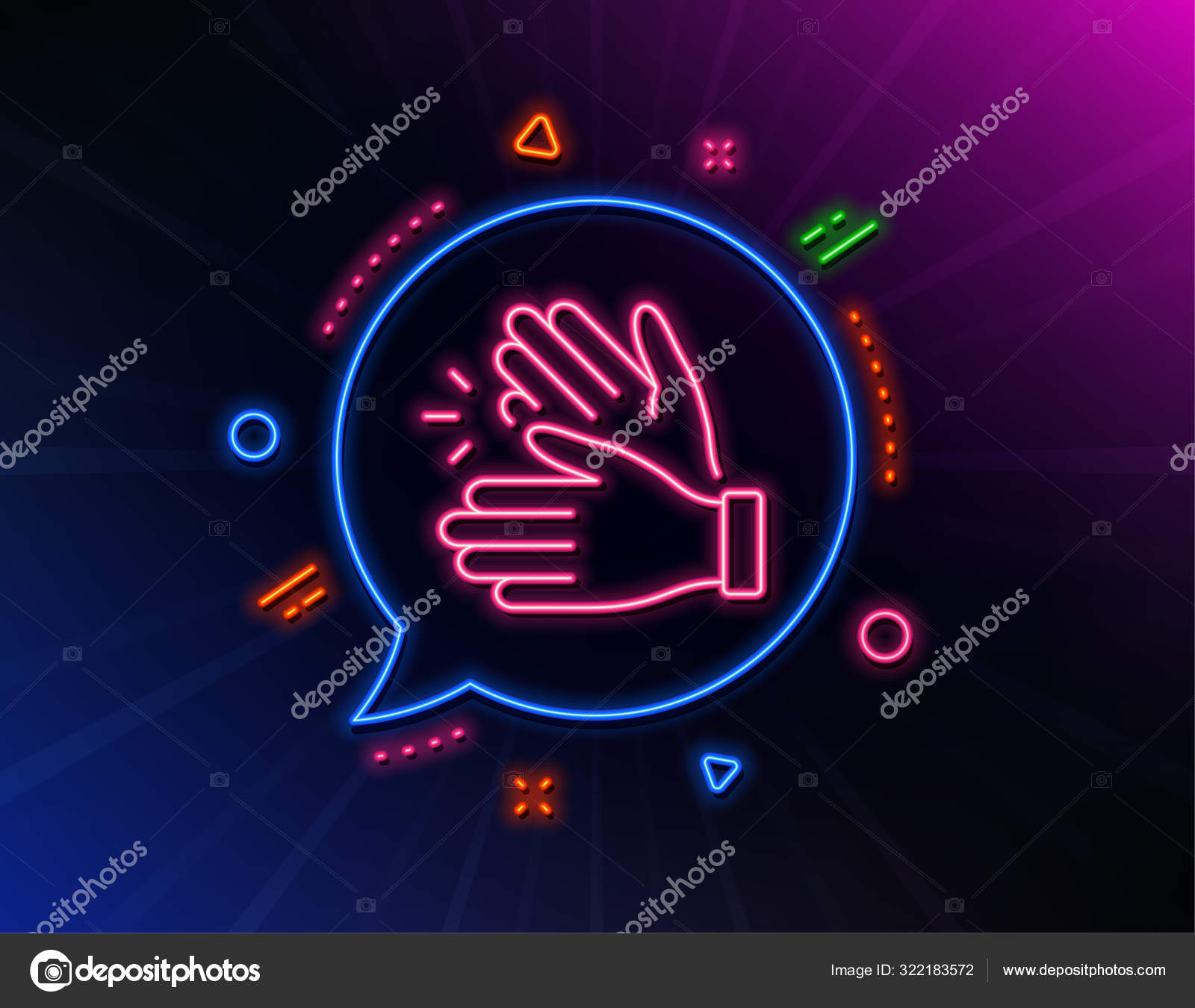 Clapping Hands Line Icon Clap Sign Vector Stock Vector Image By
