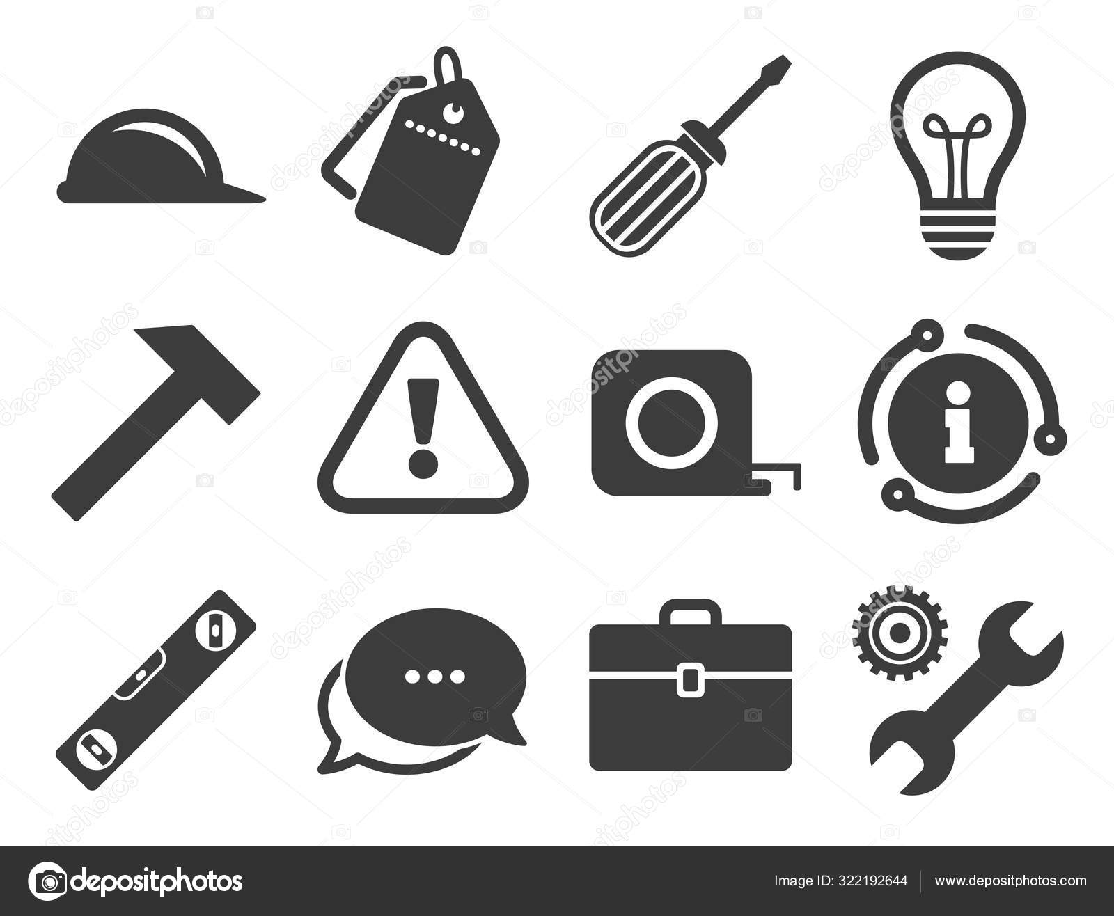 Repair, construction icons. Engineering signs. Vector Stock Vector ...