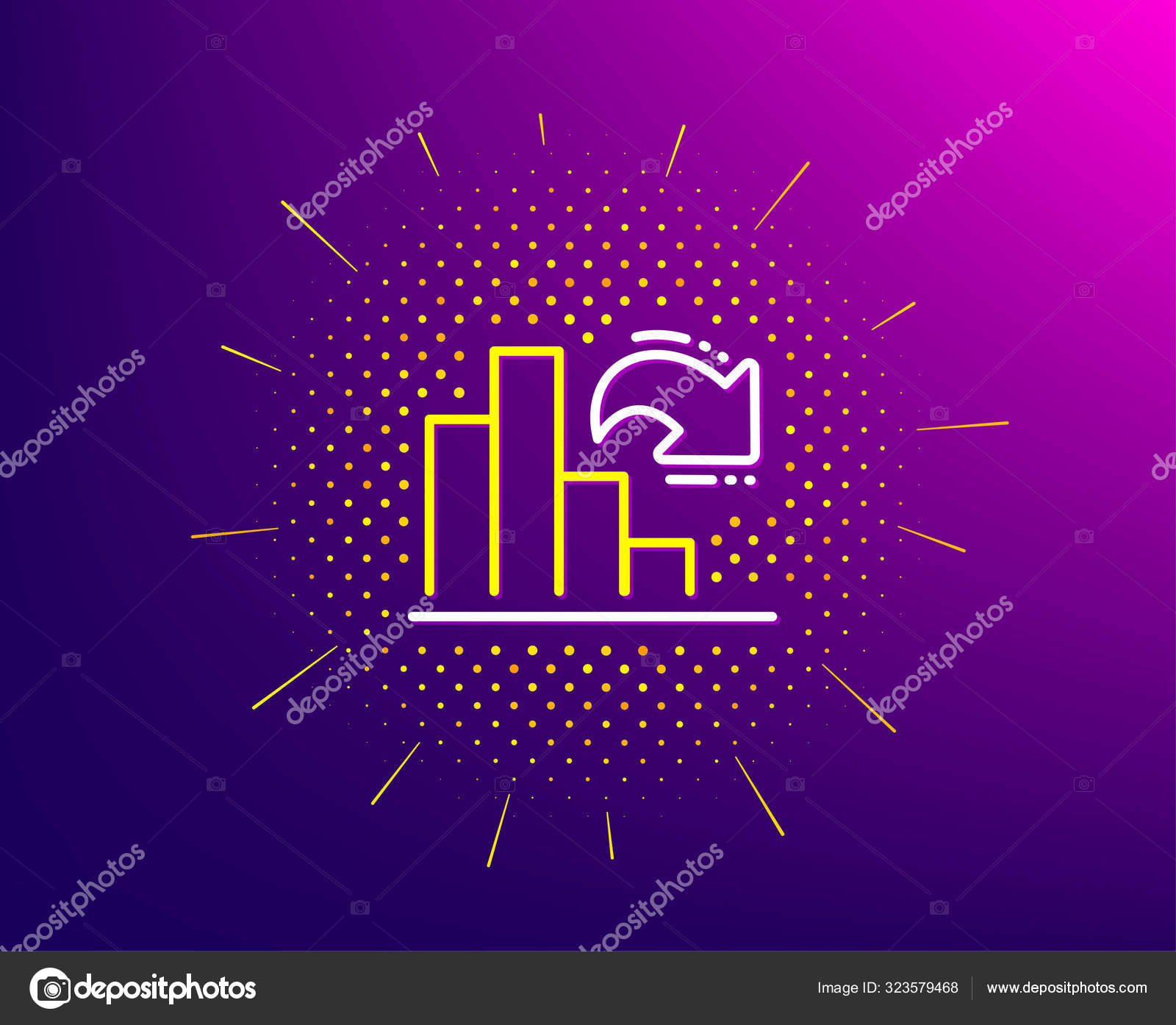 Decreasing graph line icon. Column chart sign. Vector Stock Vector by ©Blankstock 323579468