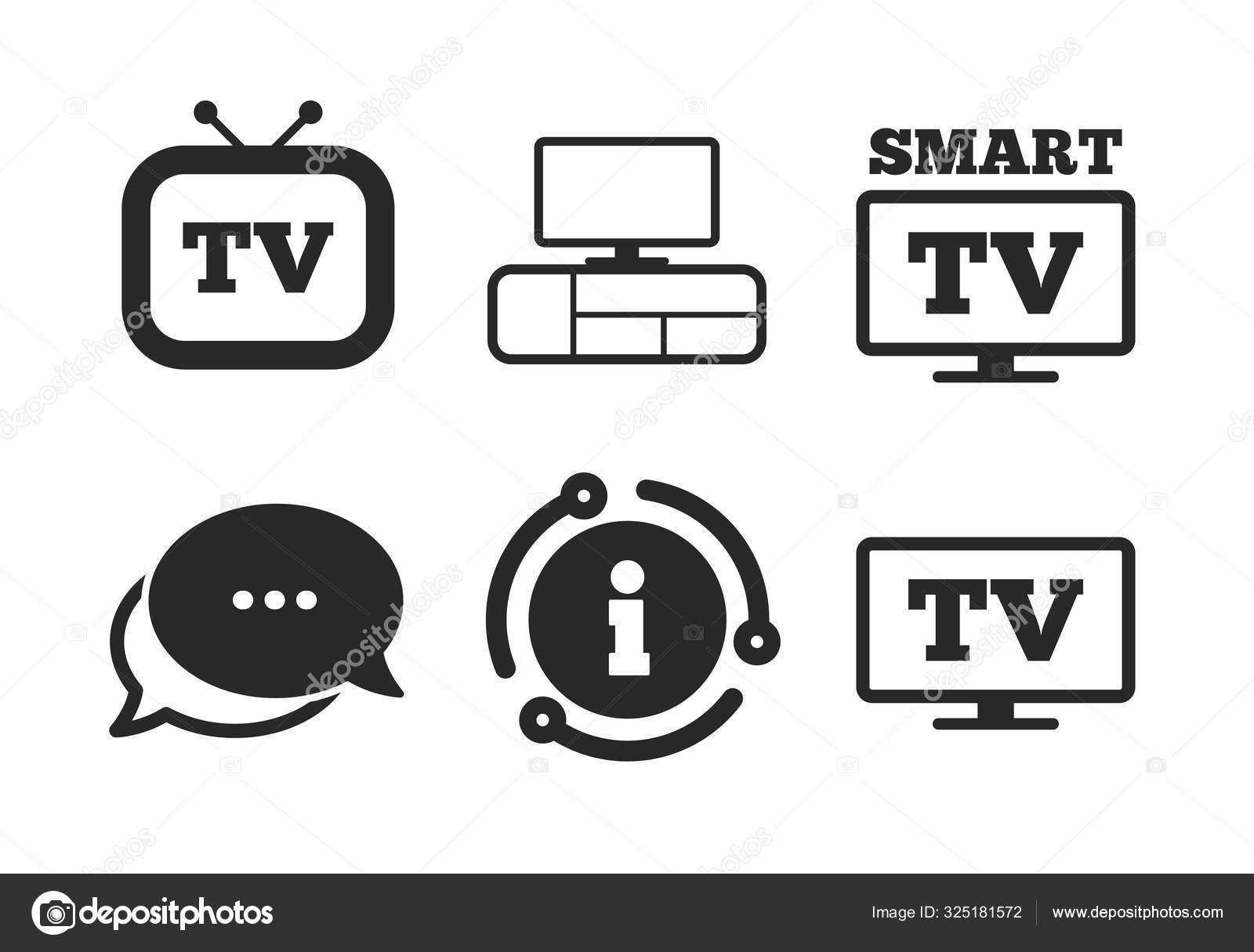 Widescreen Symbol Chat Info Sign Smart Mode Icon Retro Television Stock ...