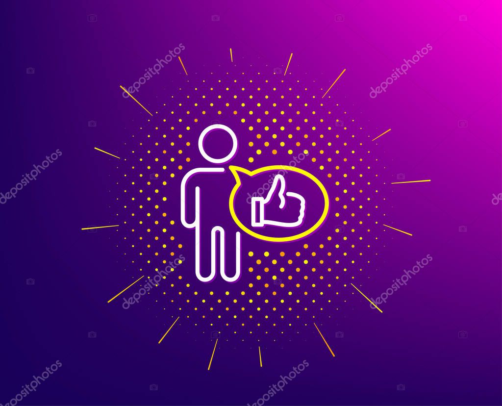 Como un icono de línea. Patrón de medias tintas. Signo de pulgares ... Como un icono de línea. Patrón de medias tintas. Signo de pulgares ...