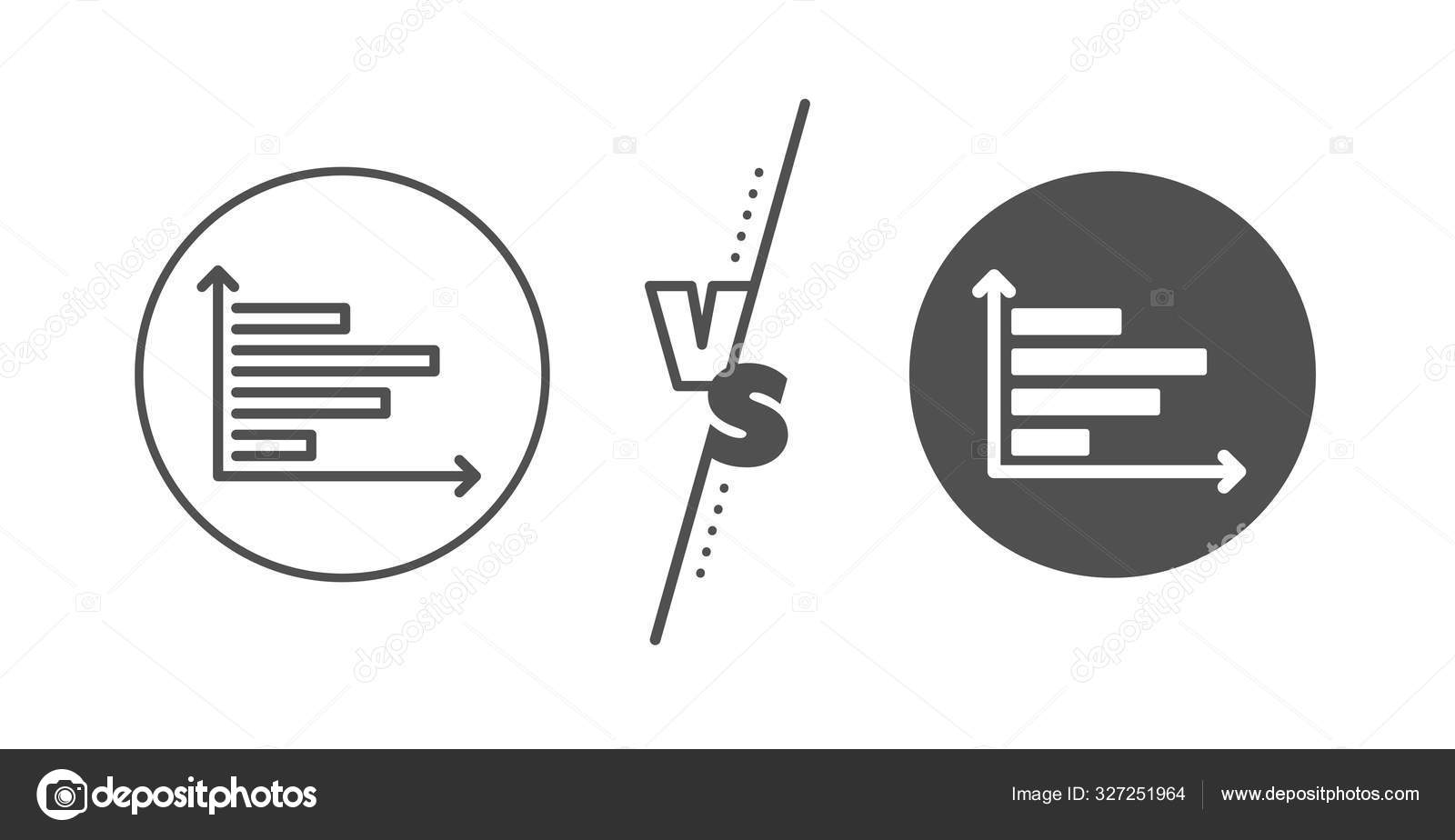 Horizontal chart line icon. Column graph sign. Vector Stock Vector by ...