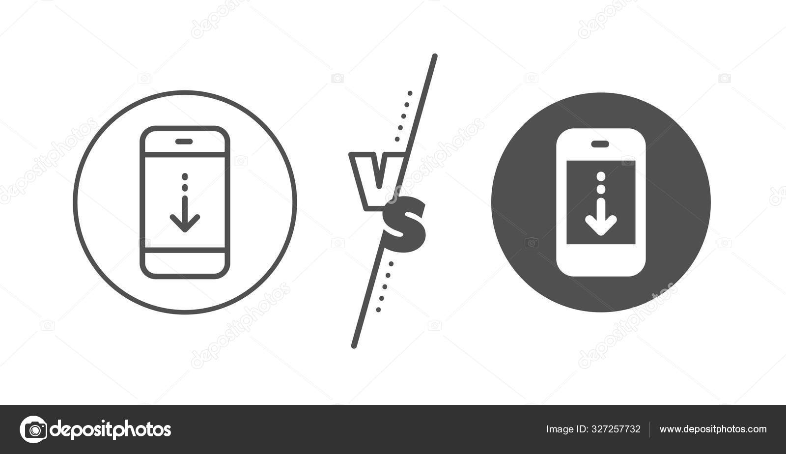 Scroll down phone line icon. Scrolling screen sign. Swipe page. Stock ...
