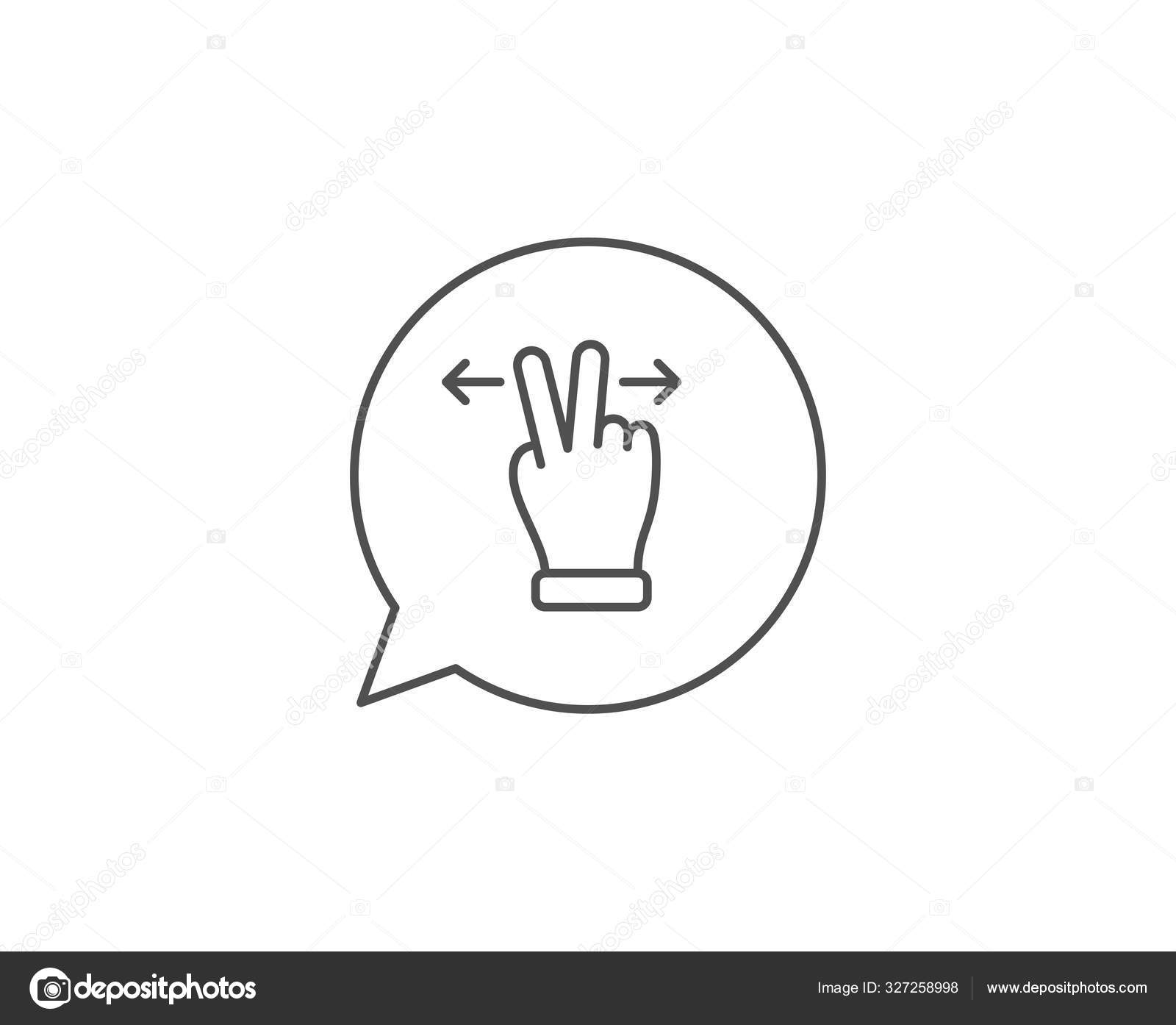Touchscreen gesture line icon. Slide arrow sign. Swipe action. V Stock Vector by ©Blankstock ...
