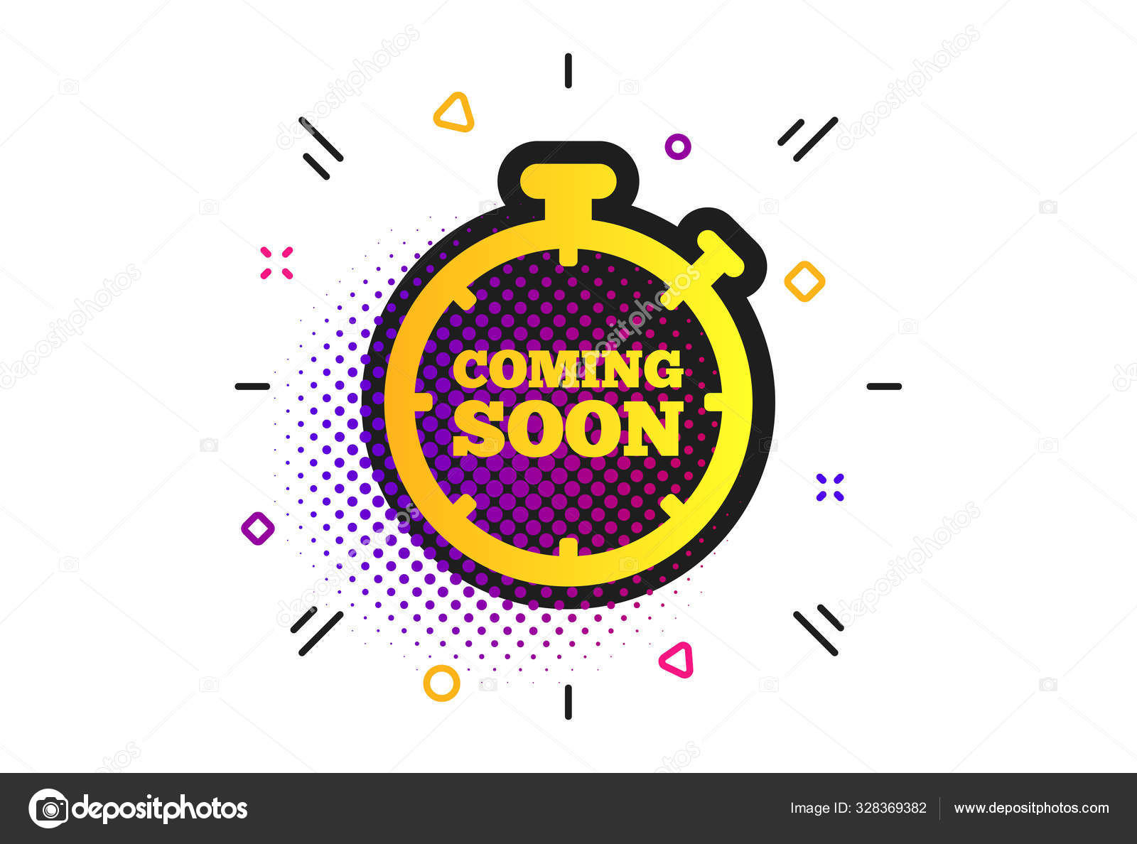 Coming soon icon. Promotion announcement symbol. Vector Stock Vector ...