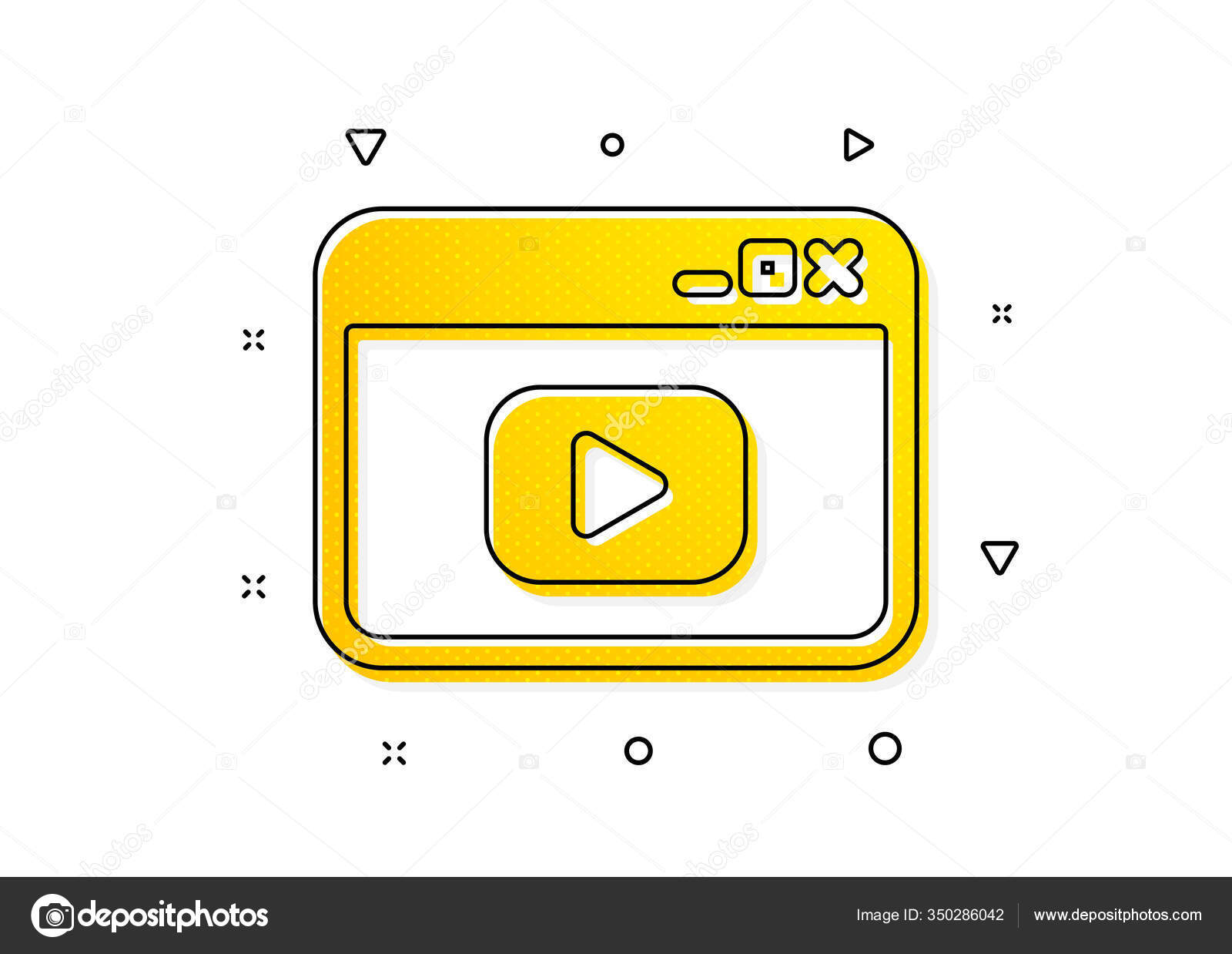 Video Content Sign Browser Window Icon Internet Page Symbol Yellow ...