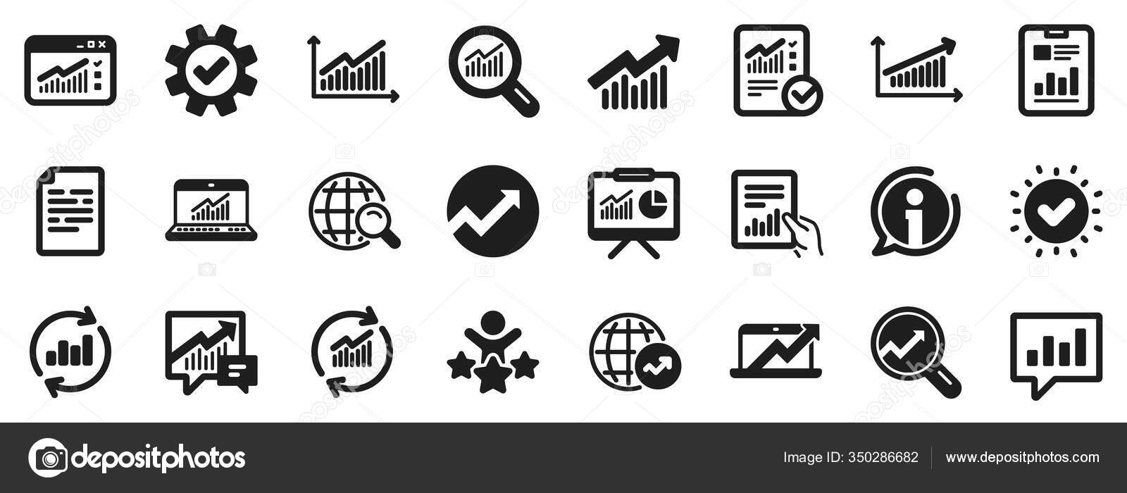 Set Chart Report Document Graph Icons Analytics Statistics Icons Data ...