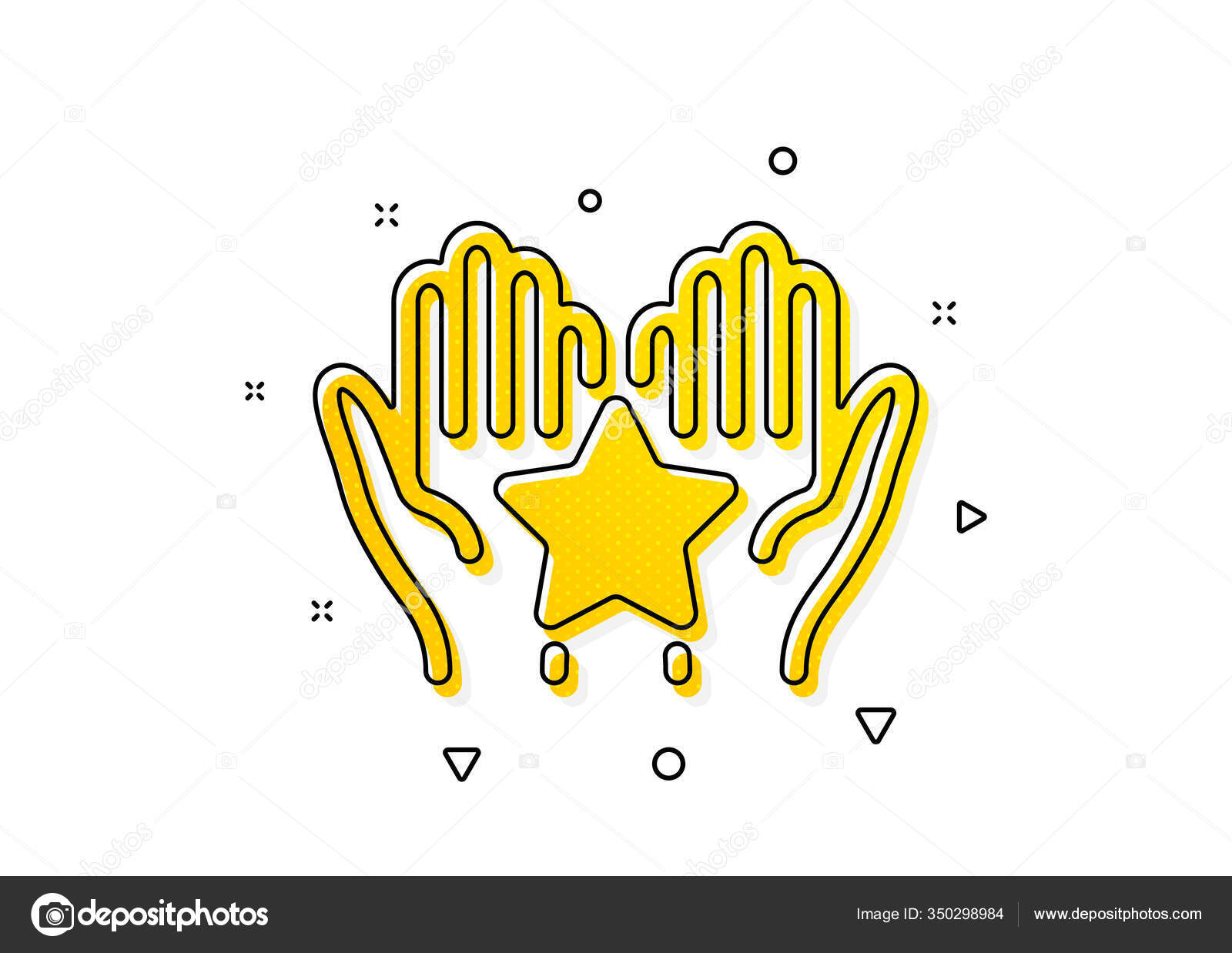 Holding Star Sign Ranking Icon Best Rank Symbol Yellow Circles Stock ...