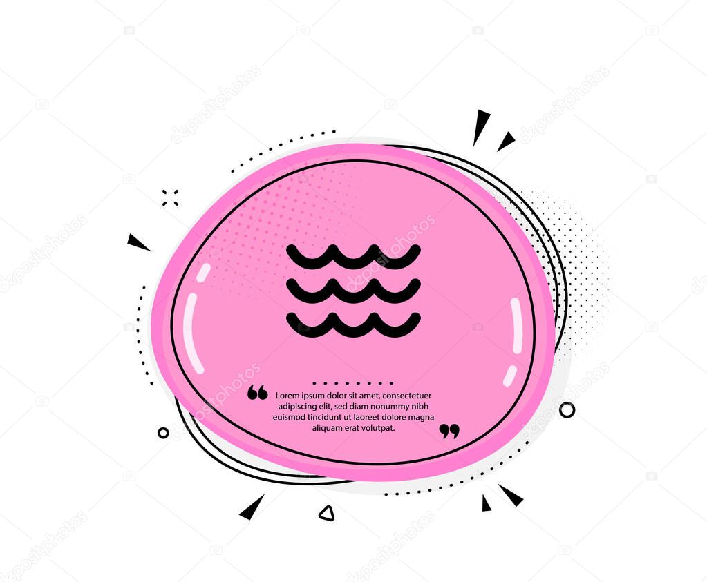 Icono de olas. Citar burbuja discurso. Señal que fluye mar. Símbolo del ...