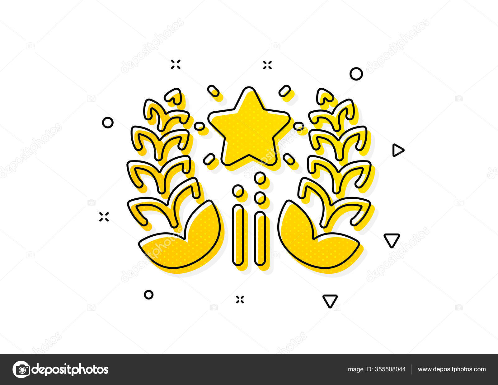 Laurel Wreath Star Star Sign Ranking Icon Best Rank Symbol Stock Vector ...