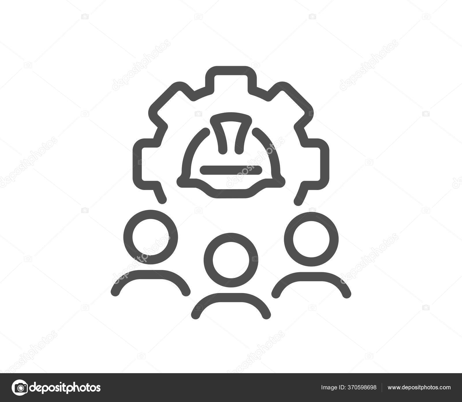 Engineering Team Line Icon Engineer Architect Group Sign Construction ...