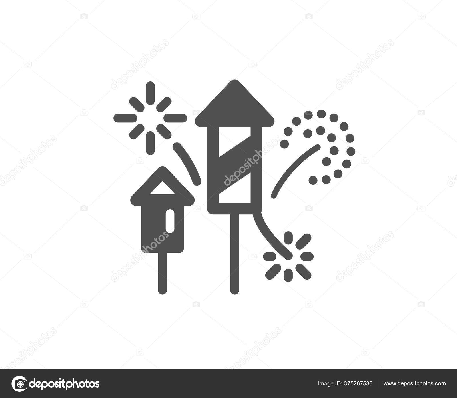 Fireworks Rocket Icon Pyrotechnic Salute Sign Carnival Celebration ...