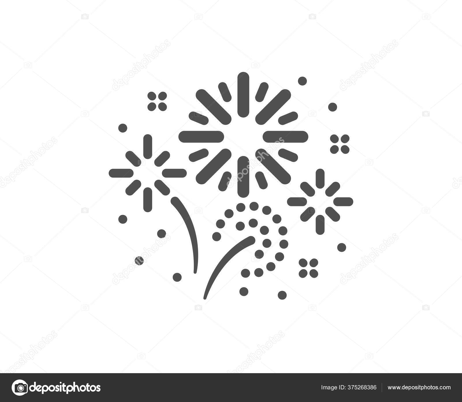 Fireworks Icon Pyrotechnic Salute Sign Carnival Celebration Lights ...