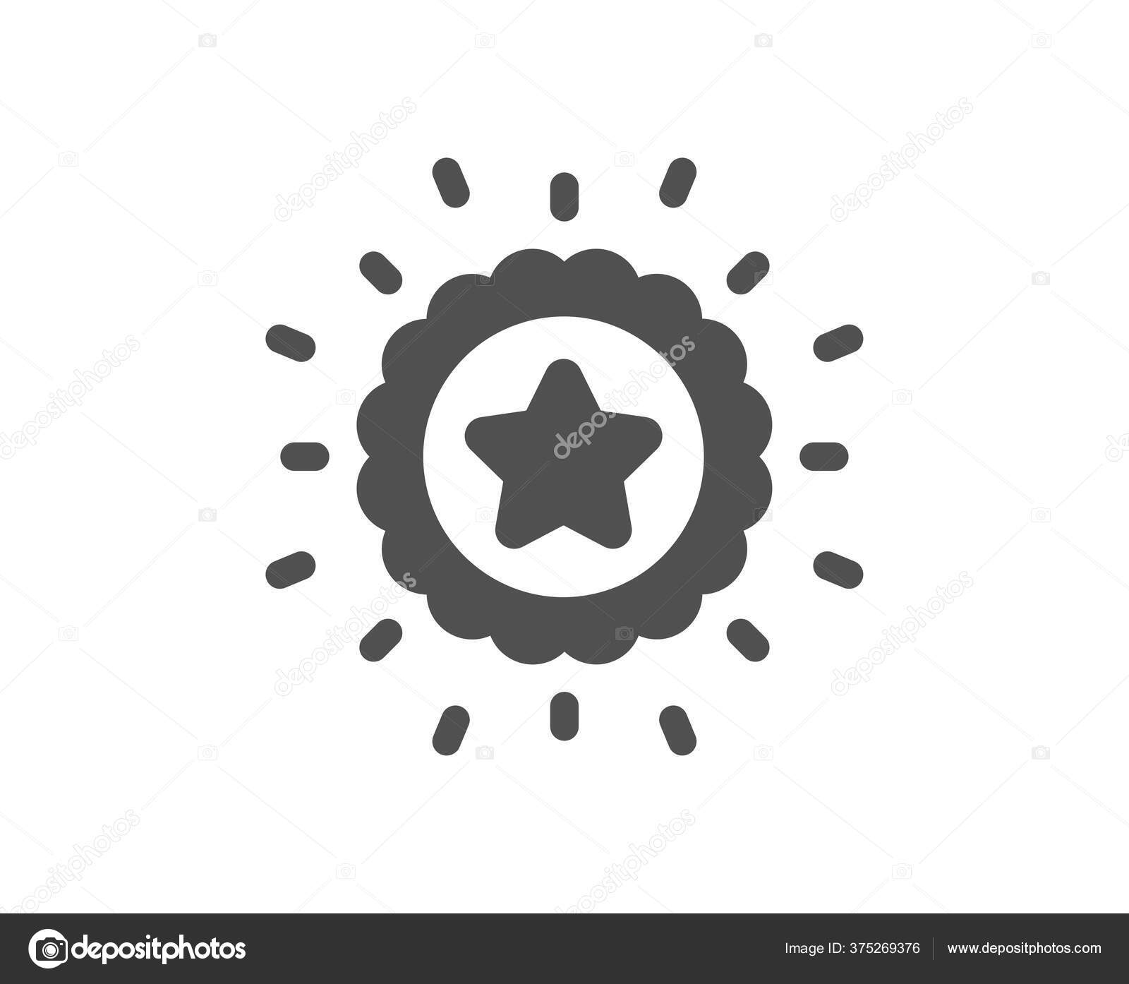 Winner Star Icon Award Medal Sign Best Achievement Symbol Classic Stock ...