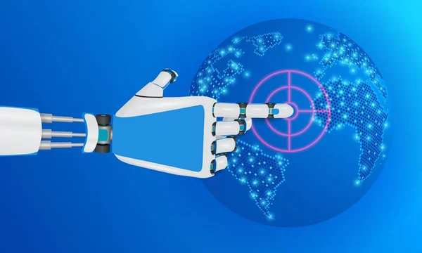 Mechanical Robot Hands Typing Keyboard Automation Workflow Robotic Typing Stock Vector Image by ...