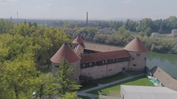 Sisak triangular fortress aerial — Stock Video © dbajurin #195572778