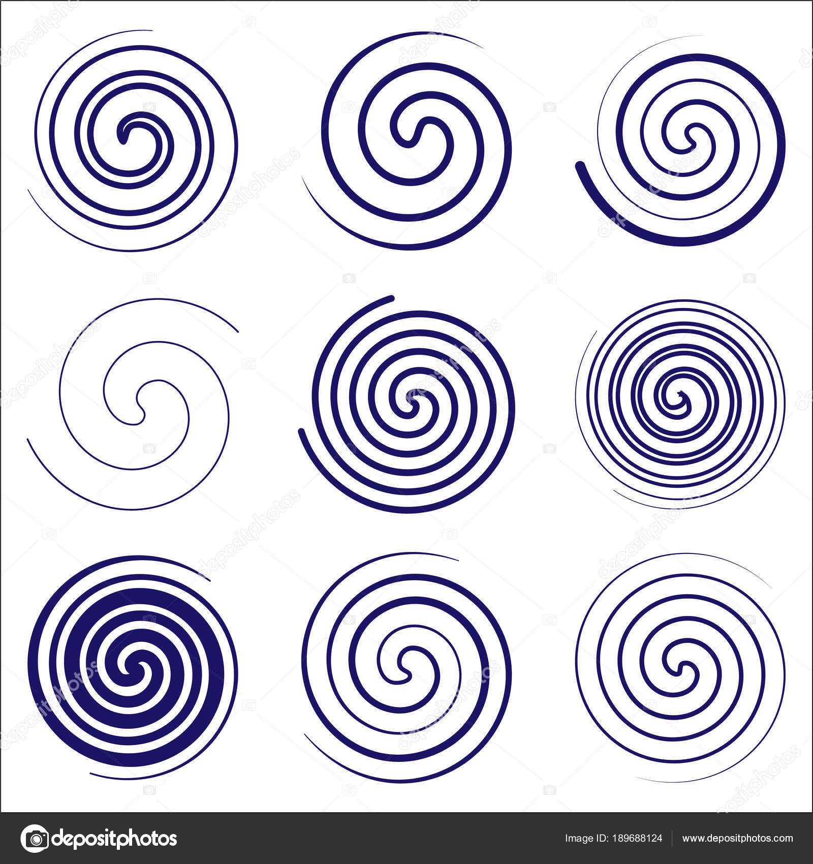 Set of round spiral. Simple. abstract. Vector illustration. For your ...