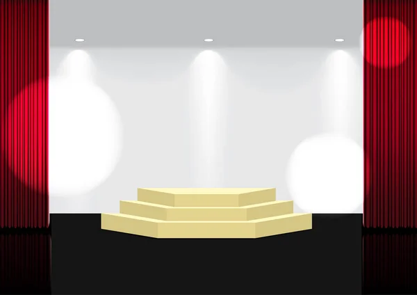 Mock Realistic Open Red Curtain Red Award Stage Cinema Show Stock ...