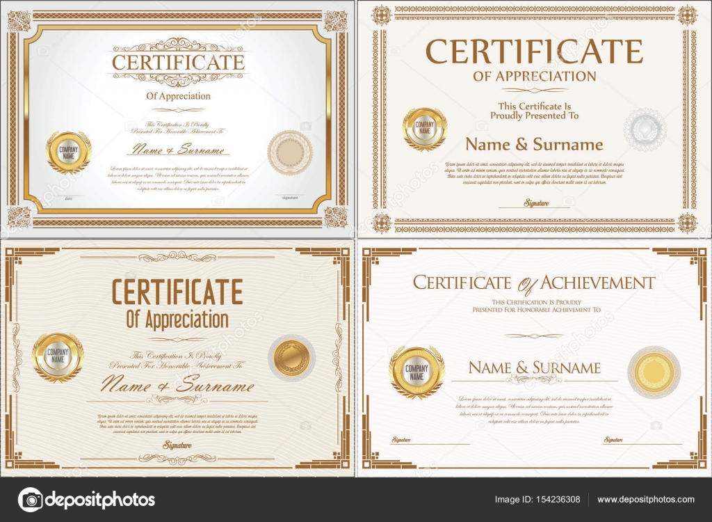Certificate or diploma retro design collection Stock Vector Image by ...